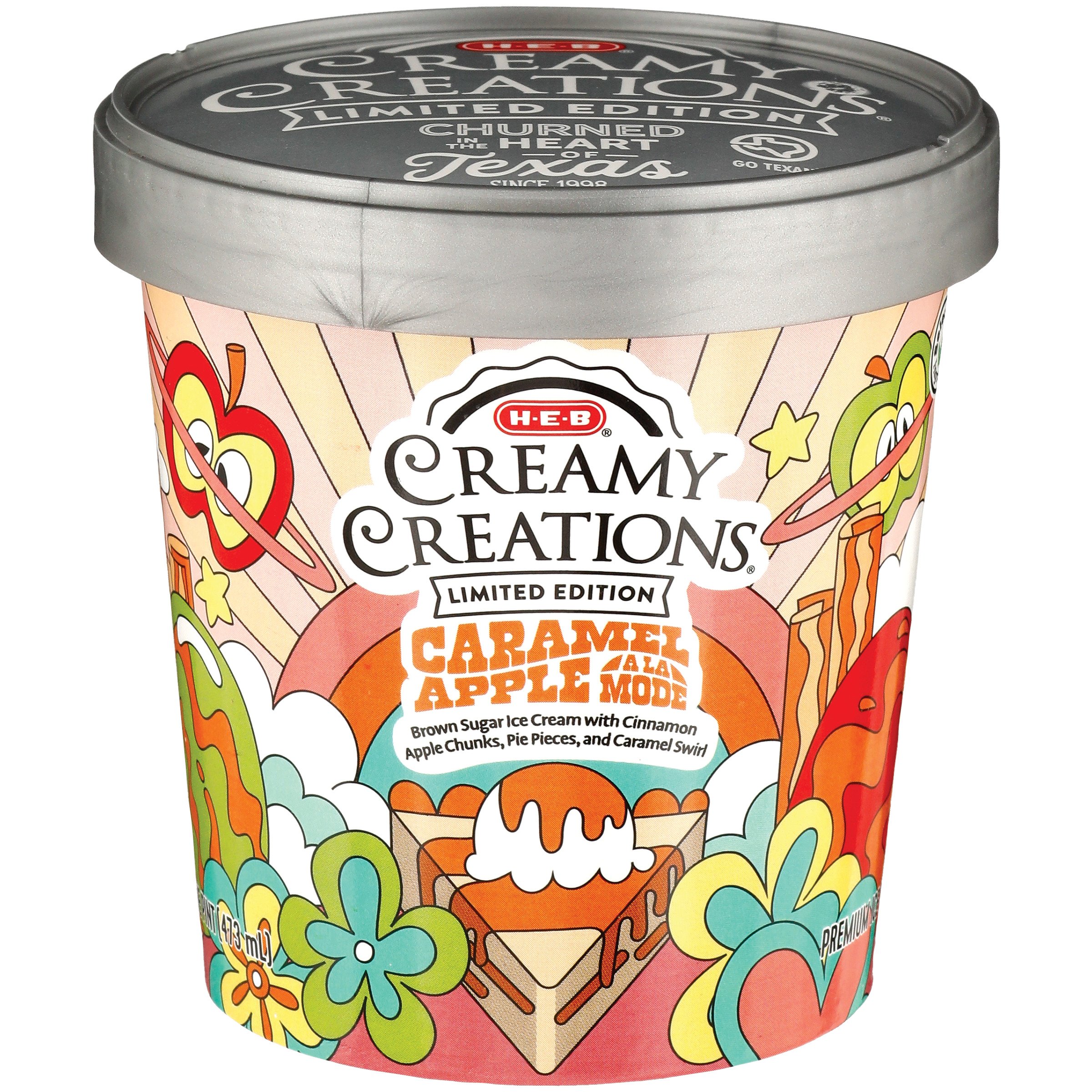 H-E-B Select Ingredients Creamy Creations Caramel Apple A La Mode Ice ...