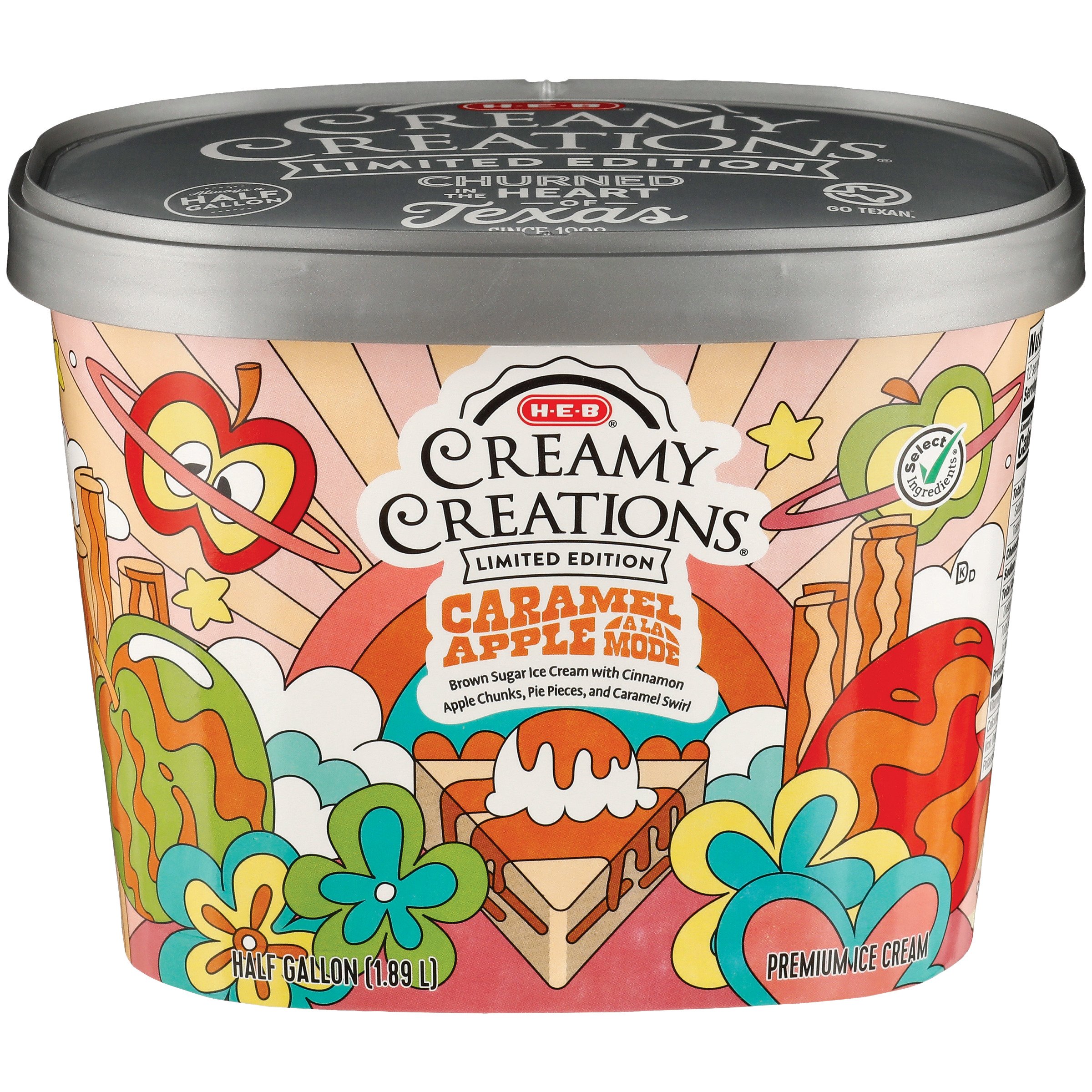 H-E-B Creamy Creations Caramel Apple a la Mode Ice Cream - Shop Ice ...