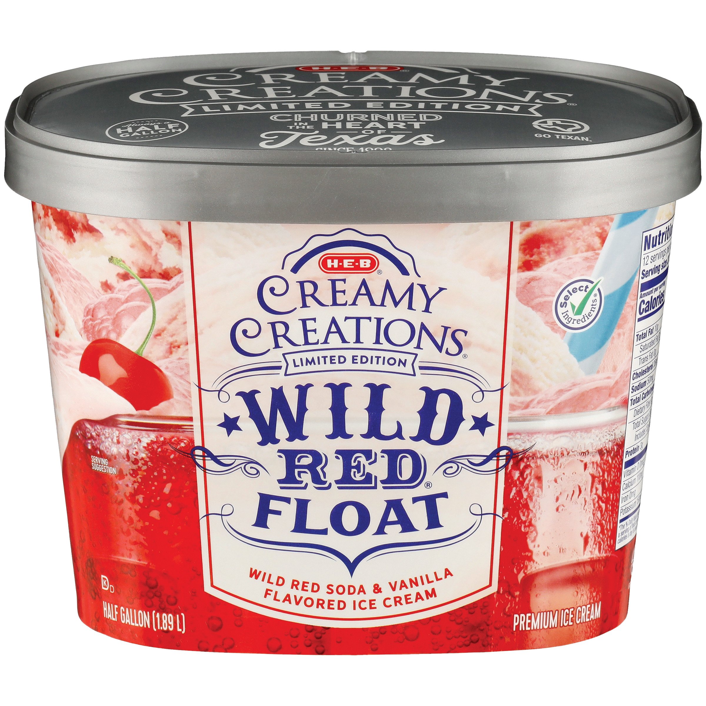 H-E-B Select Ingredients Creamy Creations Wild Red Float Ice Cream ...