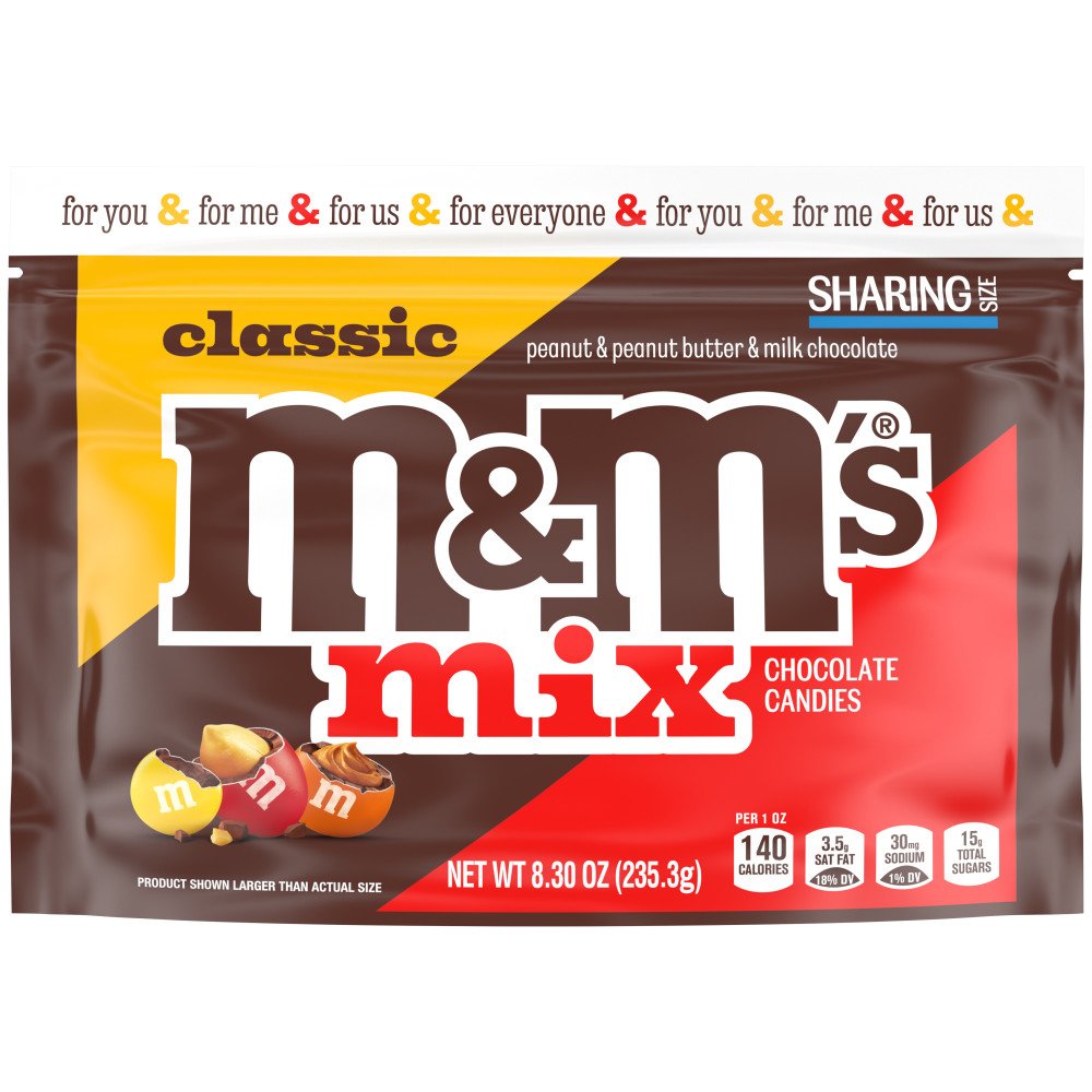 M&M'S Classic Mix of Peanut, Peanut Butter & Milk Chocolate Candy ...