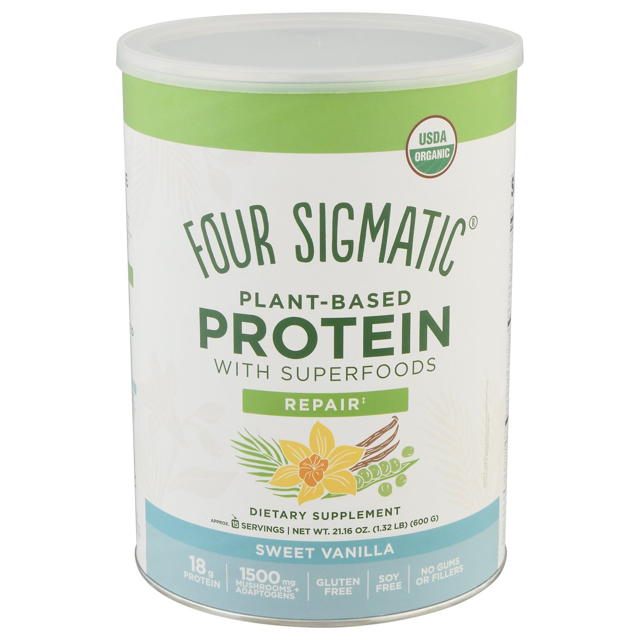 Four Sigmatic Plant-Based 18g Protein Powder - Sweet Vanilla - Shop ...