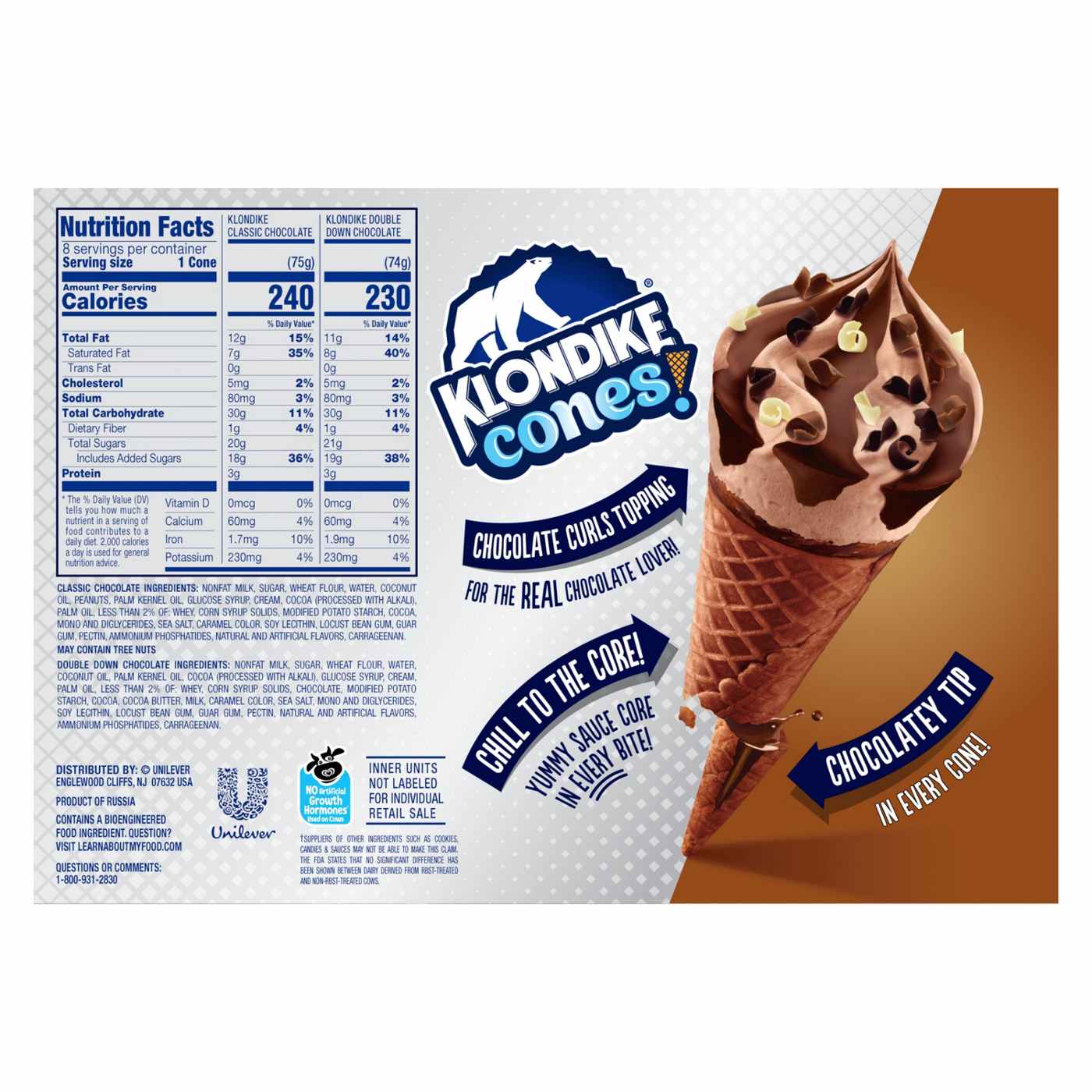 Klondike Classic Chocolate And Double Down Chocolate Frozen Dairy Dessert
