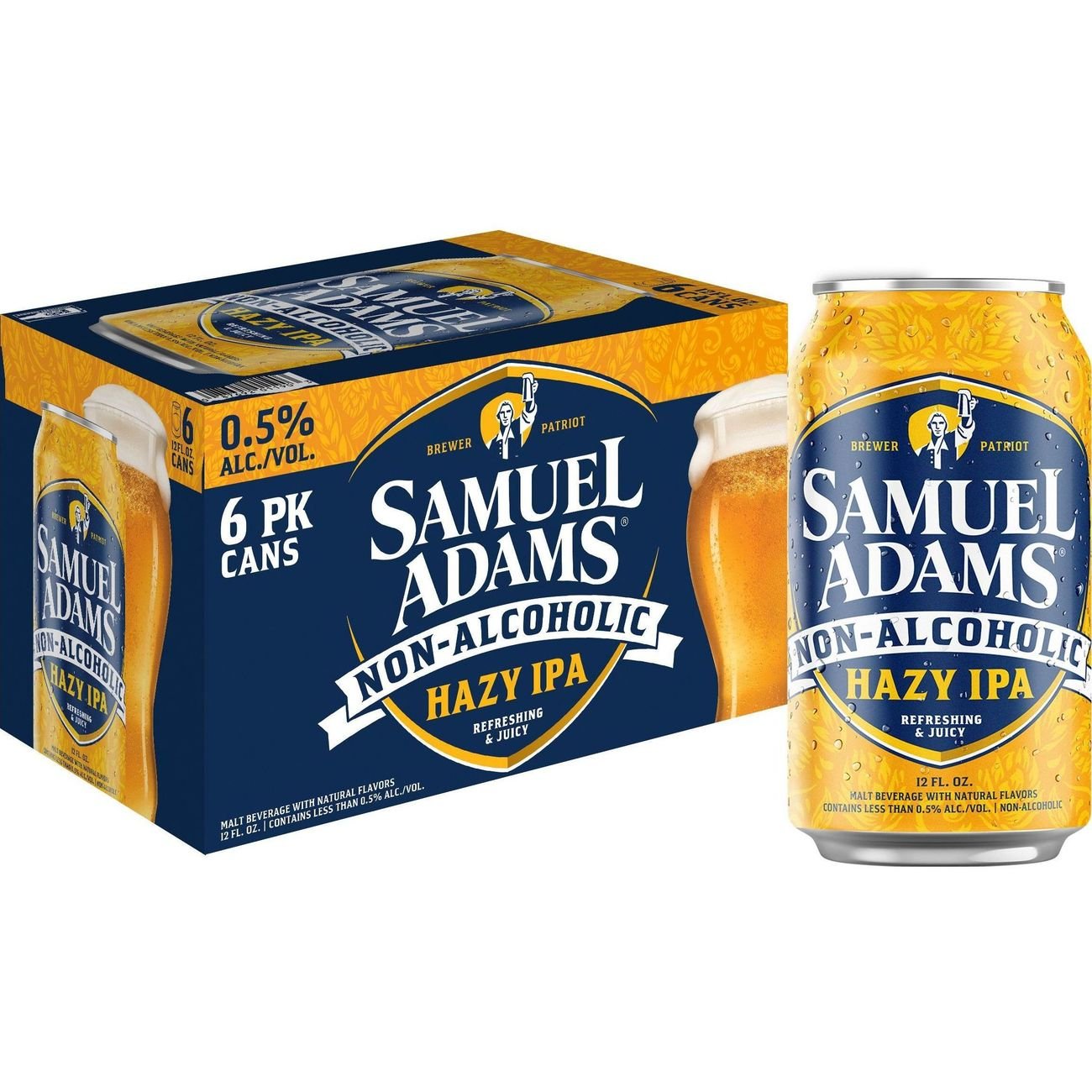 Samuel Adams Non Alcoholic Craft Beer Just The Haze IPA 6 pk Cans, 12 ...