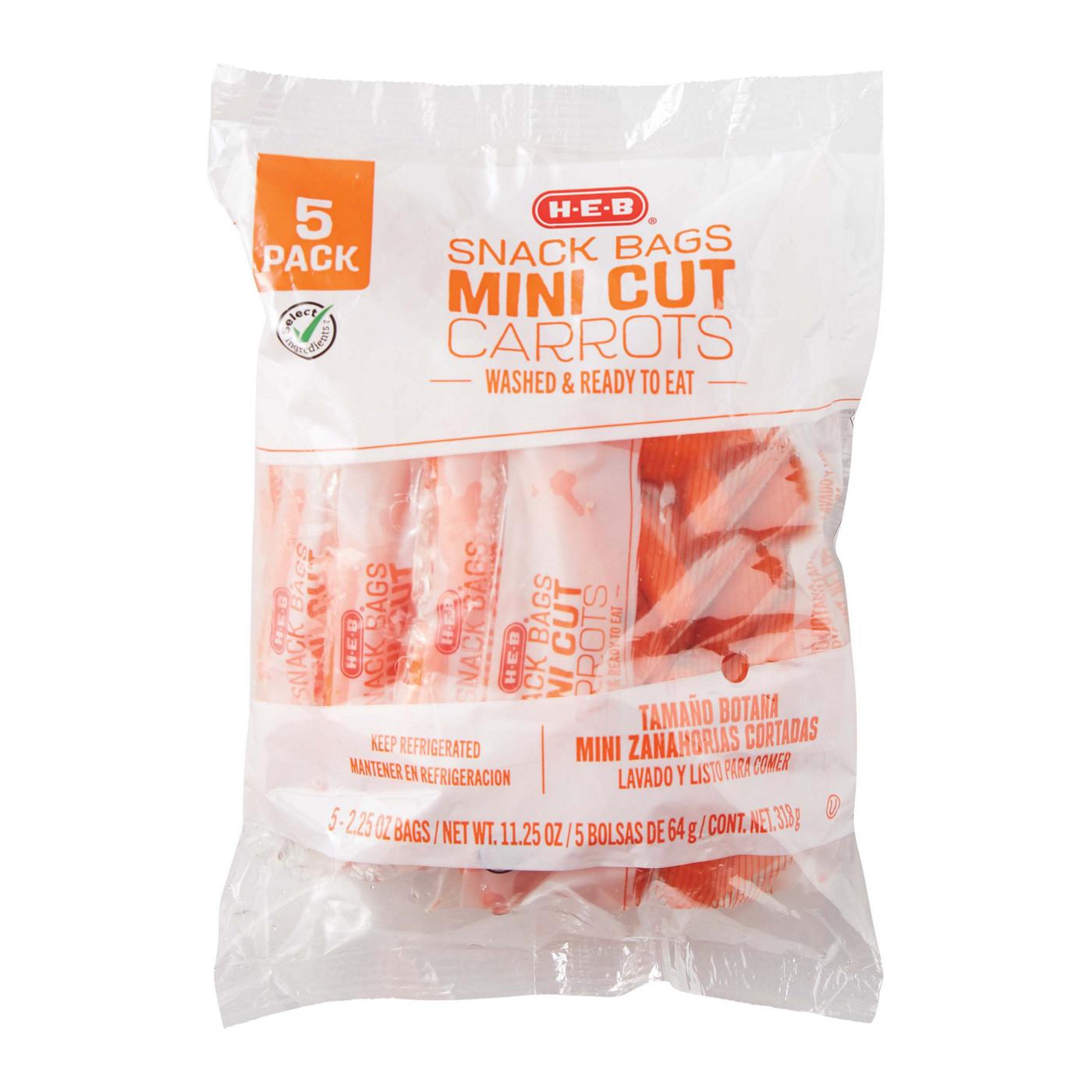 H-E-B Snack Bags - Fresh Mini Cut Carrots - Shop Potatoes & carrots at ...