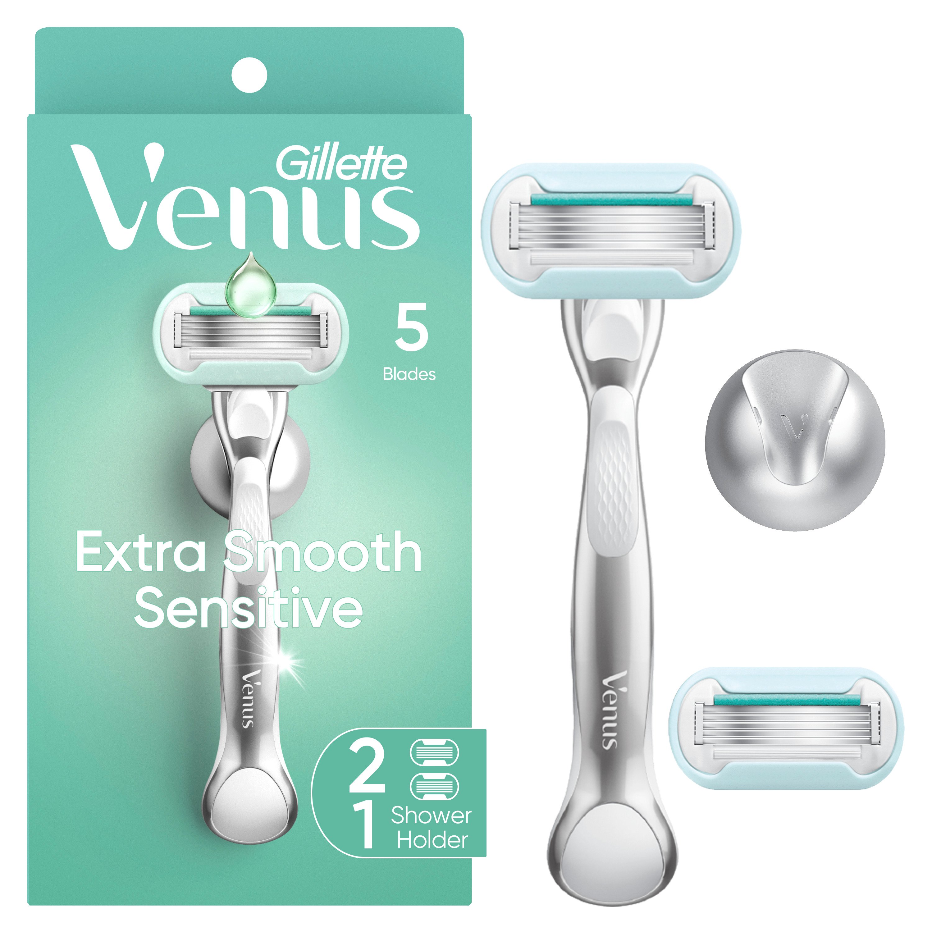 Gillette Venus Deluxe Smooth Sensitive Razor with 2 Cartridges - Shop ...