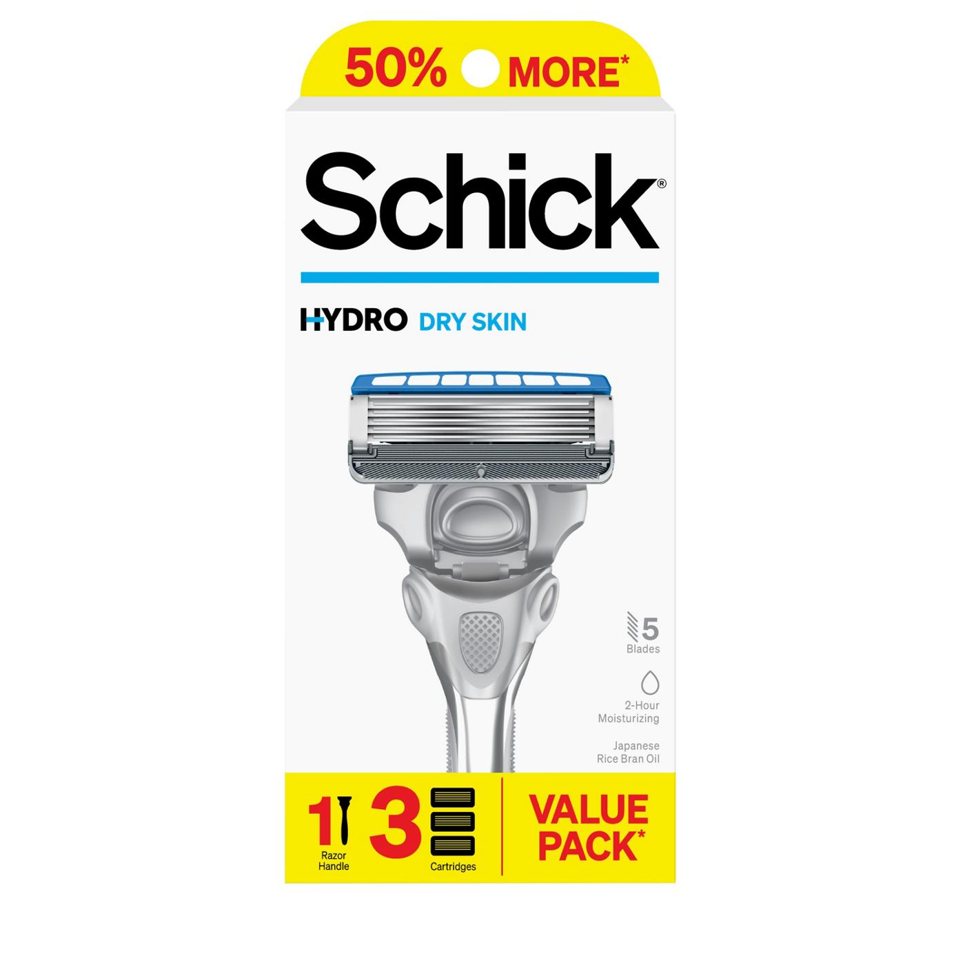 Schick Hydro Dry Skin Razor + 3 Blade Refills - Shop Razors & blades at ...