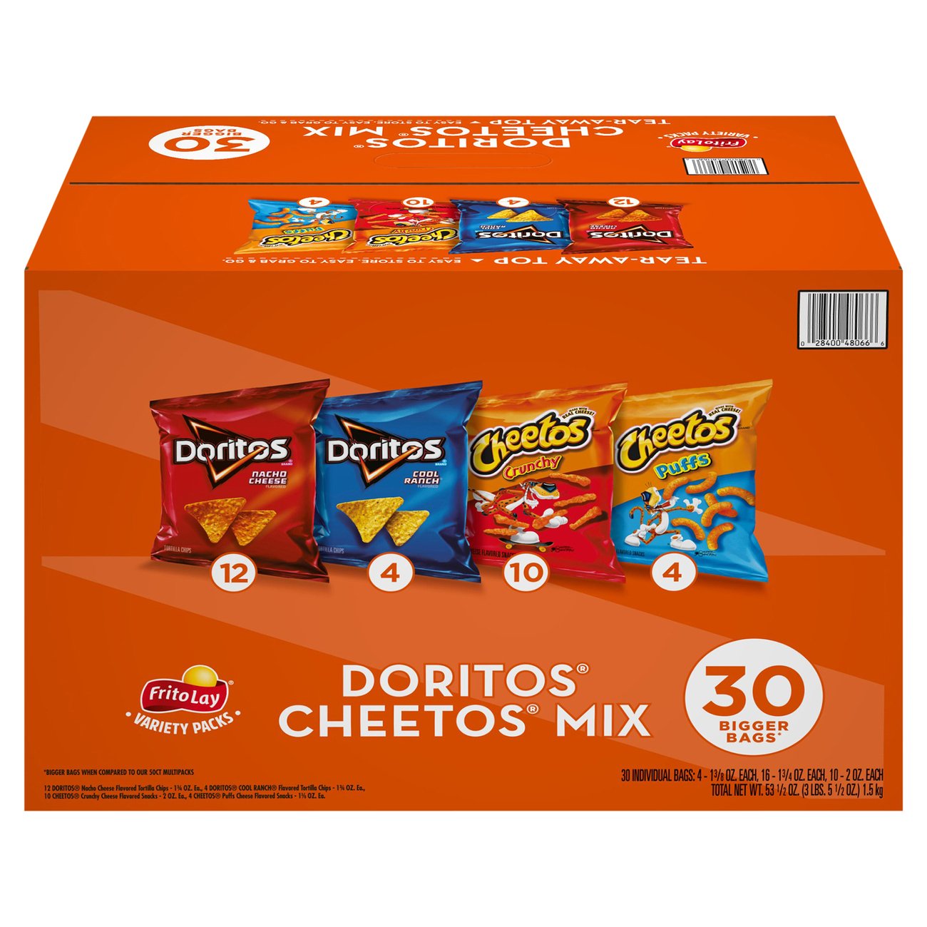 Frito Lay Frito Lay Variety Doritos Cheetos Cube 30 Count, 30.00 ea ...