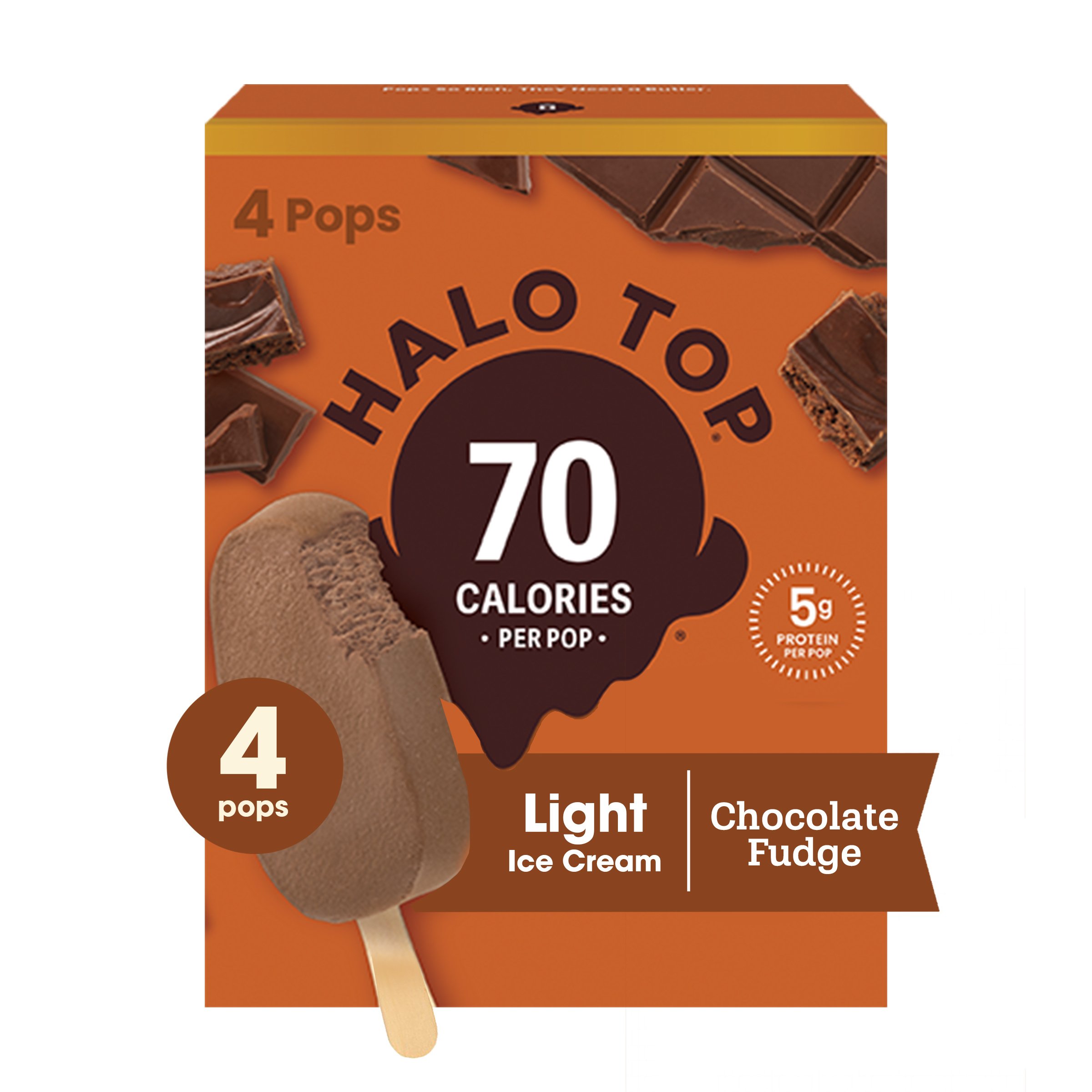 Halo Top Chocolate Fudge Gourmet Fudge Pops - Shop Bars & pops at H-E-B