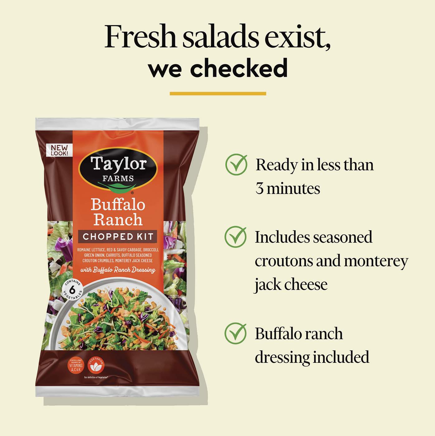 Taylor Farms Buffalo Ranch Chopped Salad Kit - Shop Salads at H-E-B
