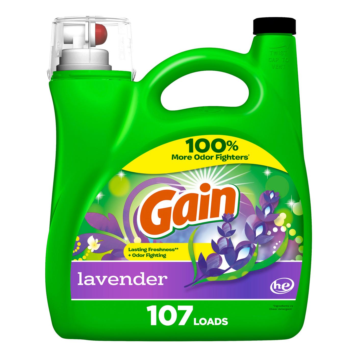 Gain + Aroma Boost HE Liquid Laundry Detergent, 107 Loads - Lavender ...