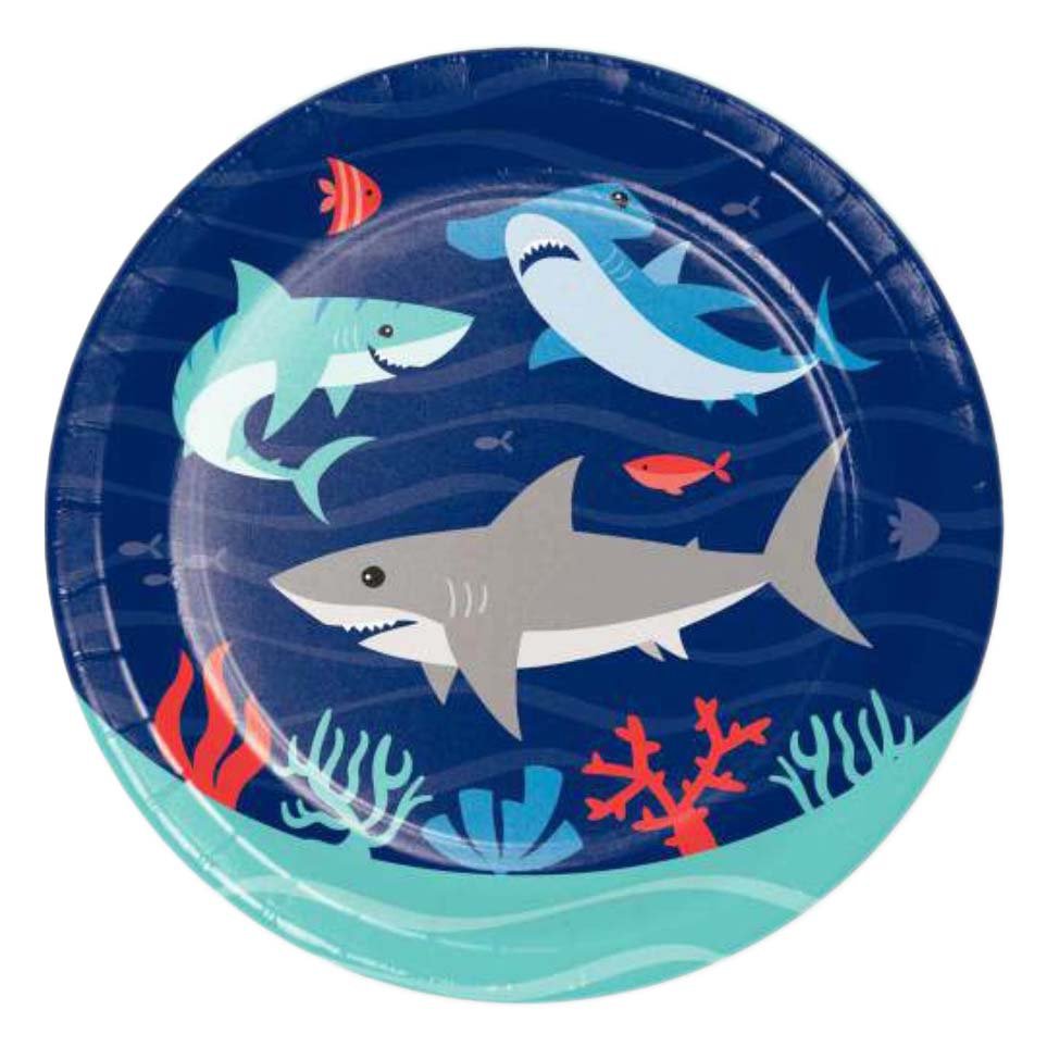 Creative Converting Shark Party Luncheon Paper Plates - 7" - Shop Party ...