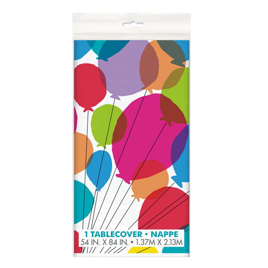 unique Balloons & Rainbow Birthday Plastic Table Cover - Shop Party ...