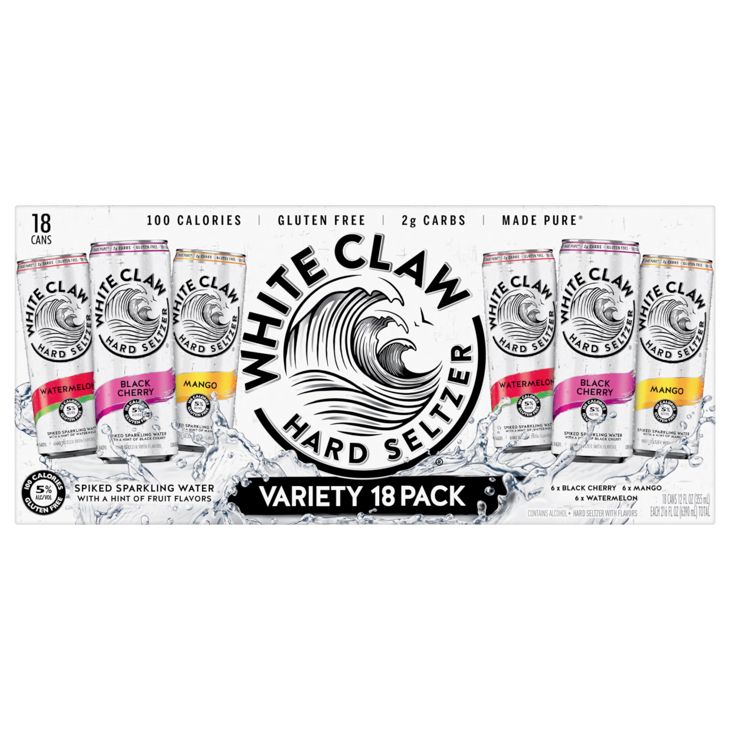 White Claw Hard Seltzer Variety 18 pk Cans - Shop Malt beverages ...