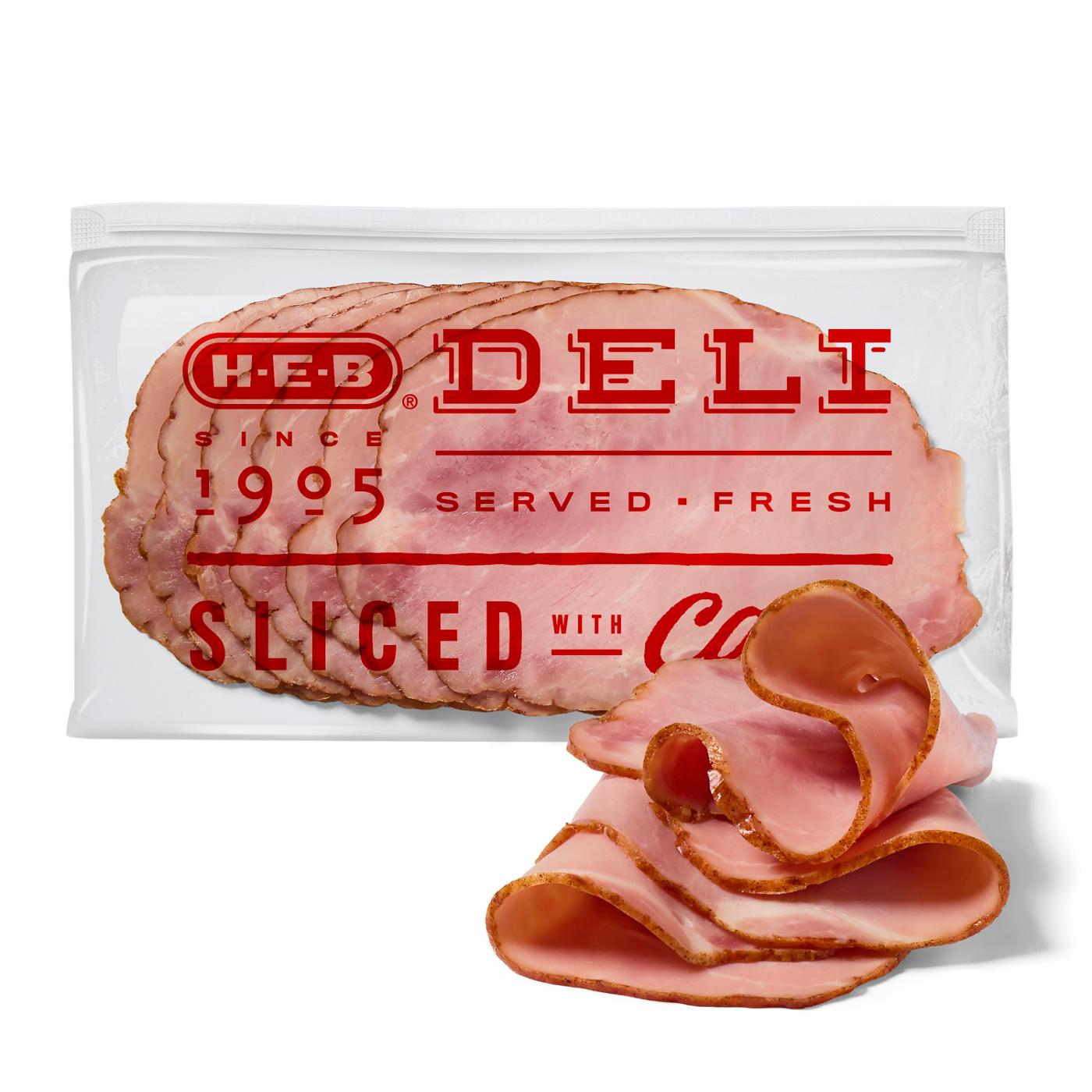 H-E-B Deli Brown Sugar Glazed Uncured Ham, Sandwich Sliced - Shop Meat ...