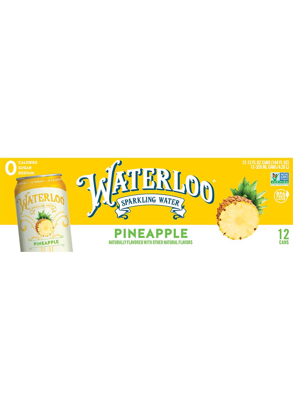 Waterloo Pineapple Sparkling Water 12 pk Cans - Shop Water at H-E-B