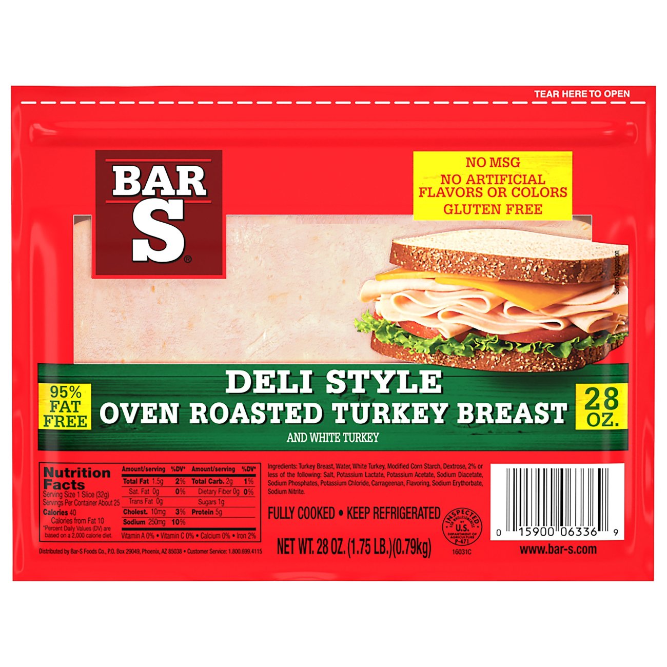 Bar S Deli Style Oven-Roasted Turkey Breast Lunch Meat - Shop Meat at H-E-B