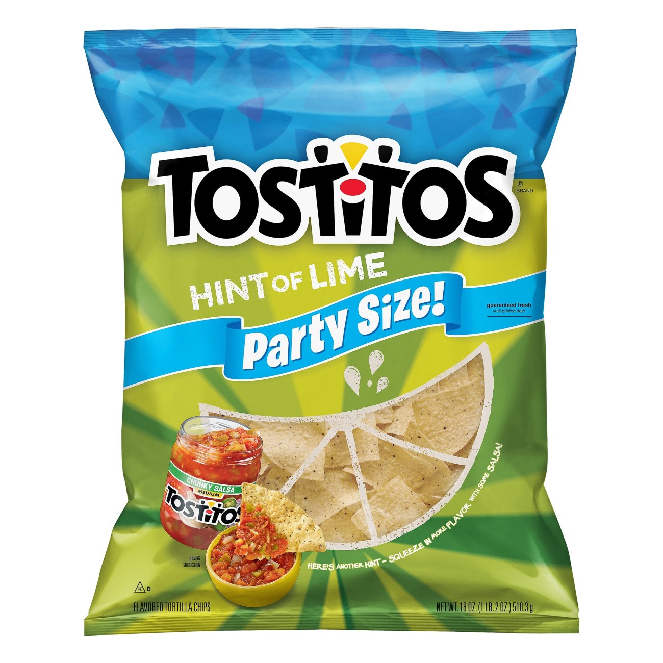 Tostitos Hint of Lime Tortilla Chips Party Size - Shop Chips at H-E-B