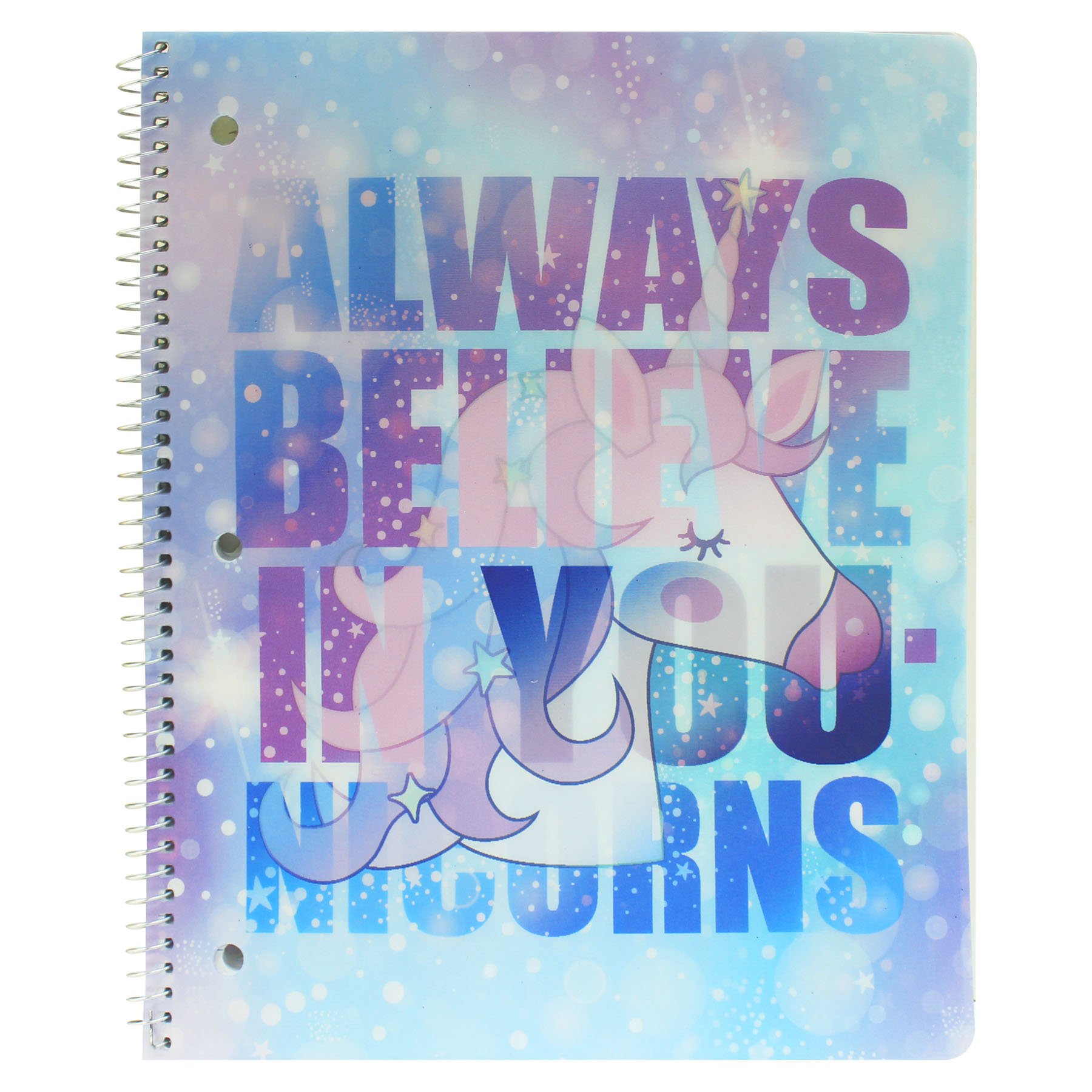 U Style Unicorn 1 Subject Wide Ruled Spiral Notebook - Shop Notebooks ...