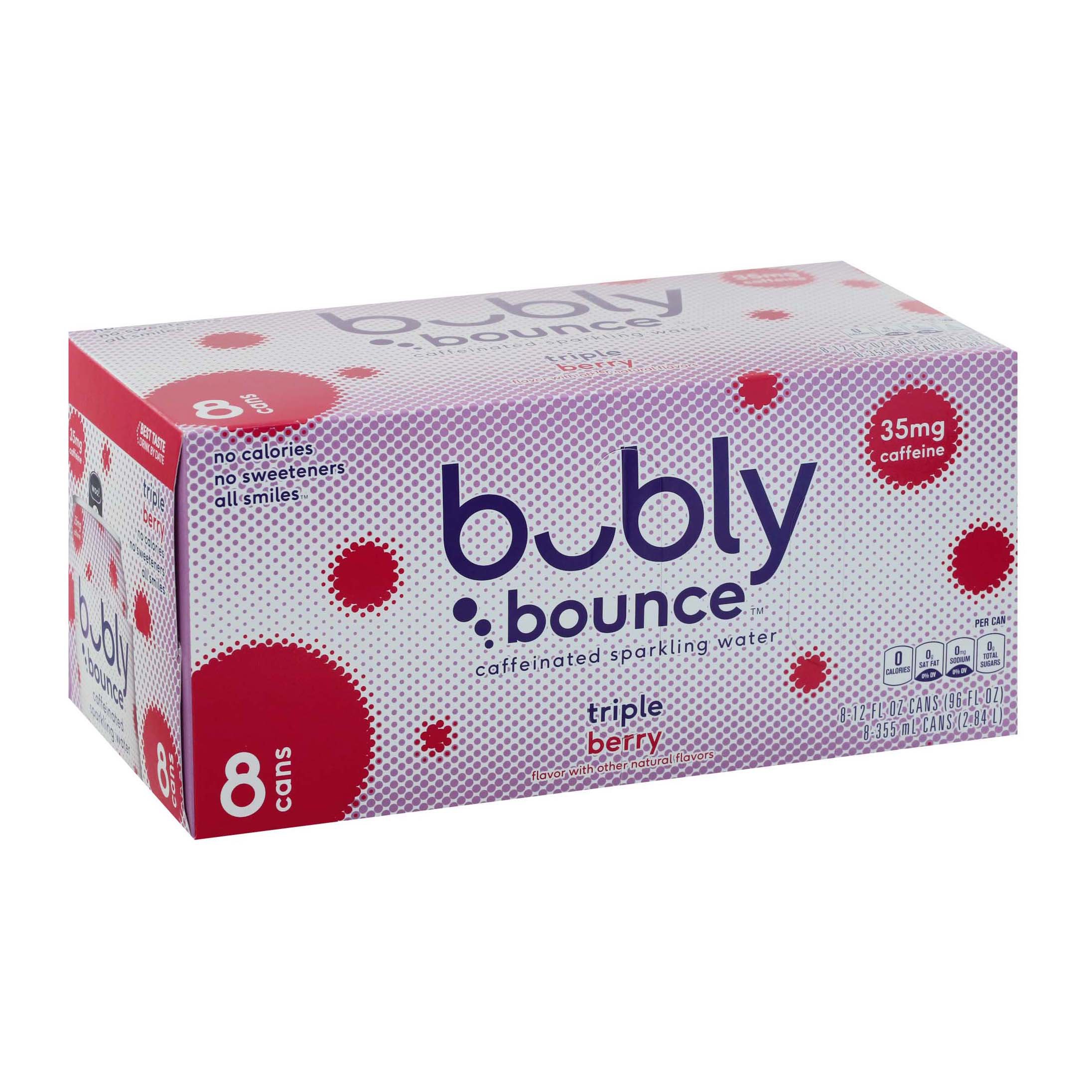Bubly Bounce Triple Berry Caffeinated Sparkling Water, 12 oz Cans ...