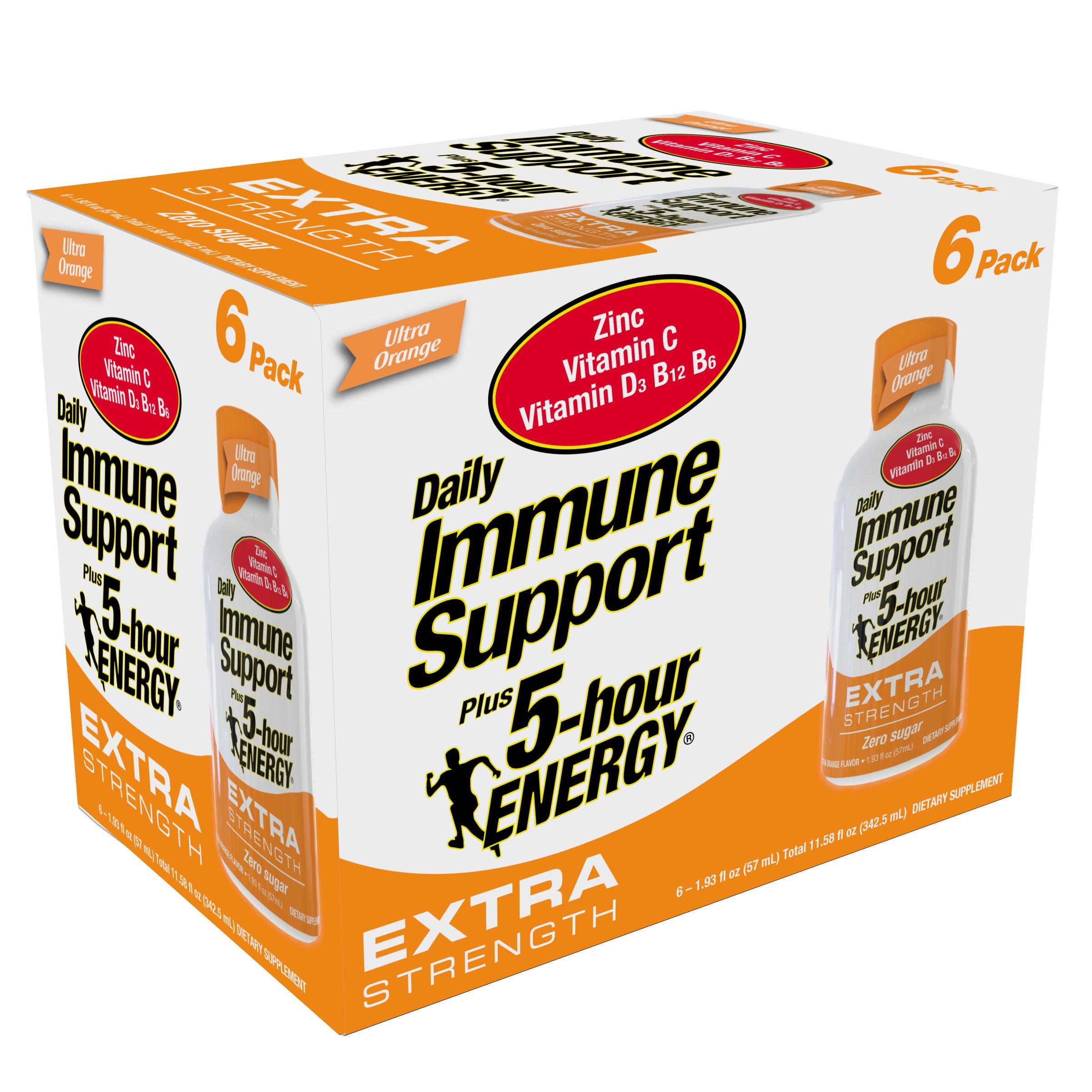Daily Immune Support Plus 5-hour ENERGY Extra Strength Ultra Orange 6 ...