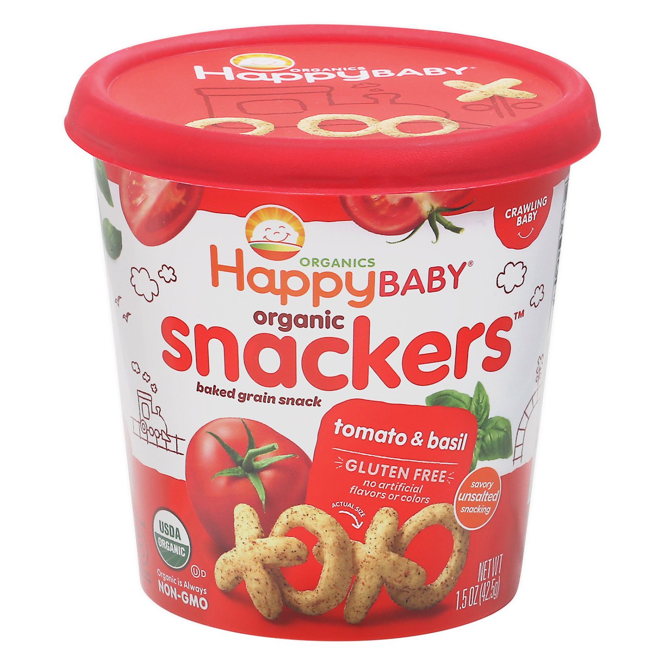 Happy Baby Organics Snackers - Tomato & Basil - Shop Toddler food at H-E-B