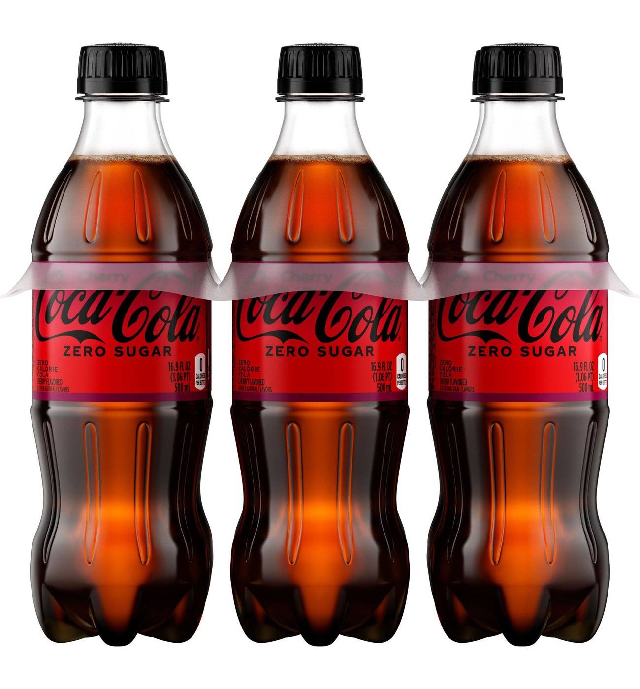Coca-Cola Cherry Coke Zero Sugar 16.9 oz Bottles - Shop Soda at H-E-B