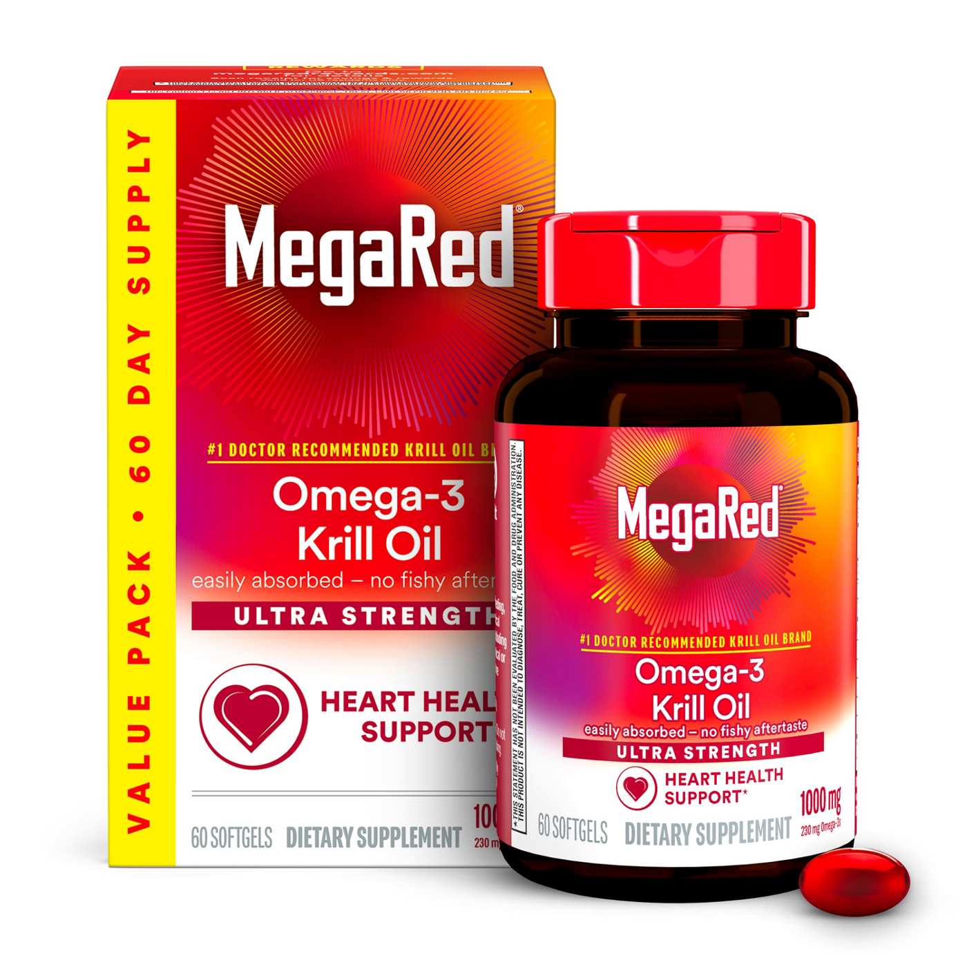 MegaRed 1000mg Ultra Strength Omega-3 Krill Oil - Shop Diet & fitness ...