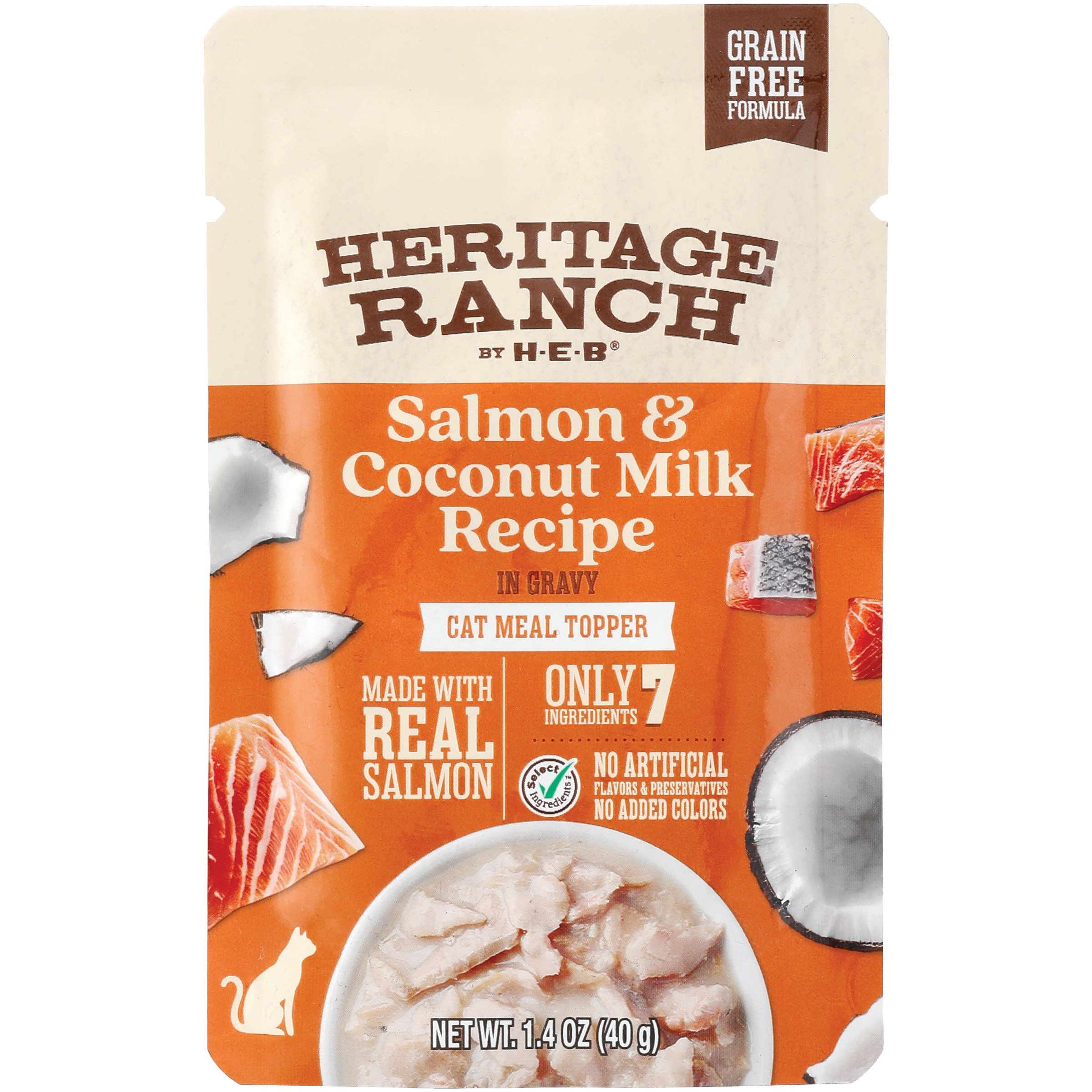 Heritage Ranch by H-E-B Grain-Free Cat Meal Topper - Salmon & Coconut ...