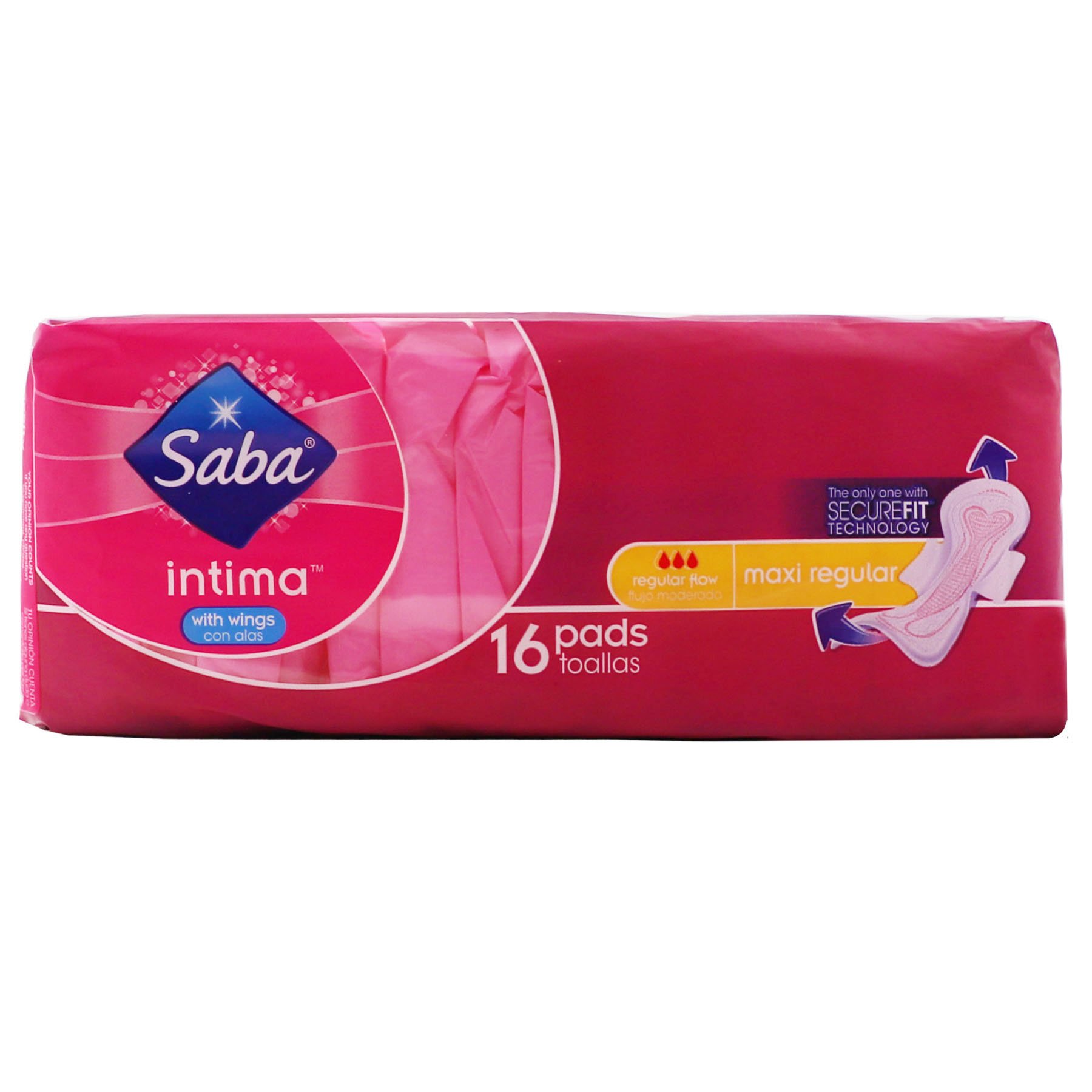 Saba Intima Pads with Wings - Maxi Regular - Shop Pads & liners at H-E-B