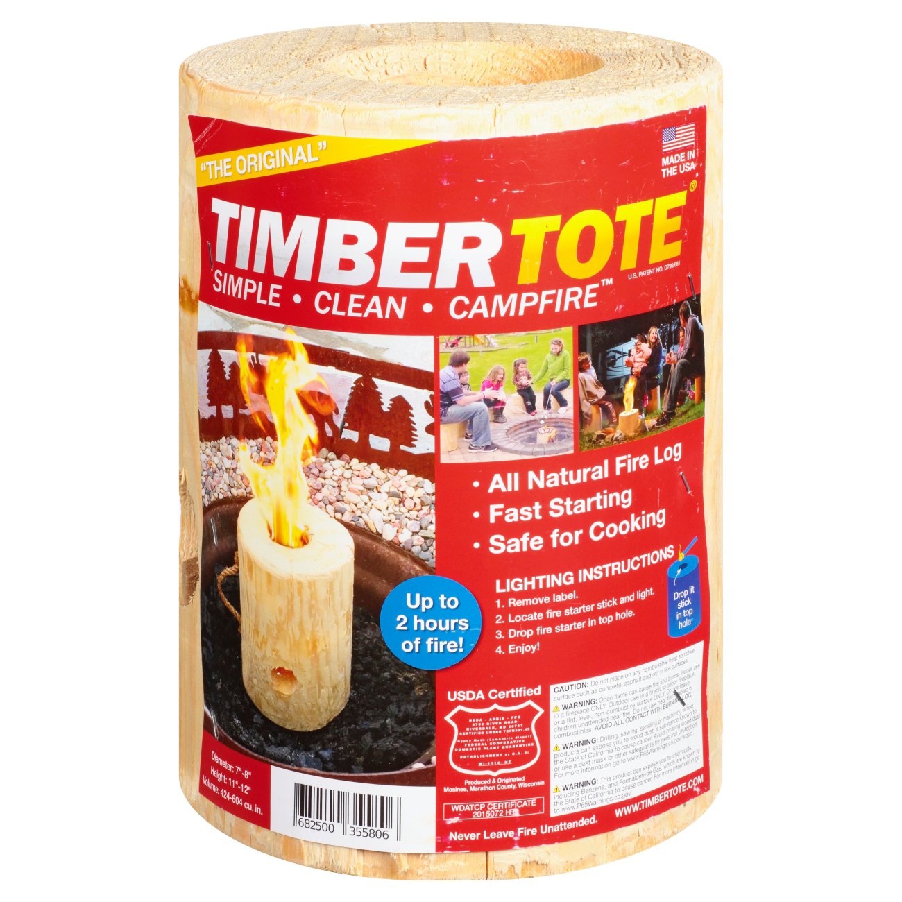 TimberTote All Natural One Firelog - Shop Charcoal, wood & fuel at H-E-B