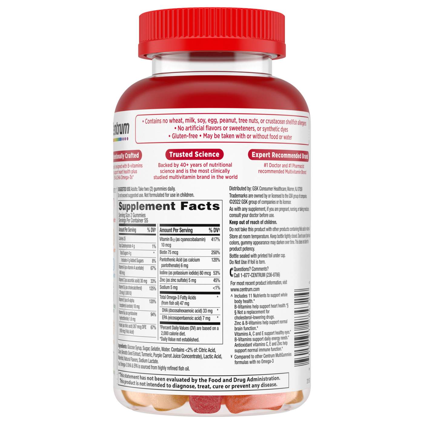 Centrum Dual Action Multi + Omega-3 Gummies - Shop Multivitamins at H-E-B