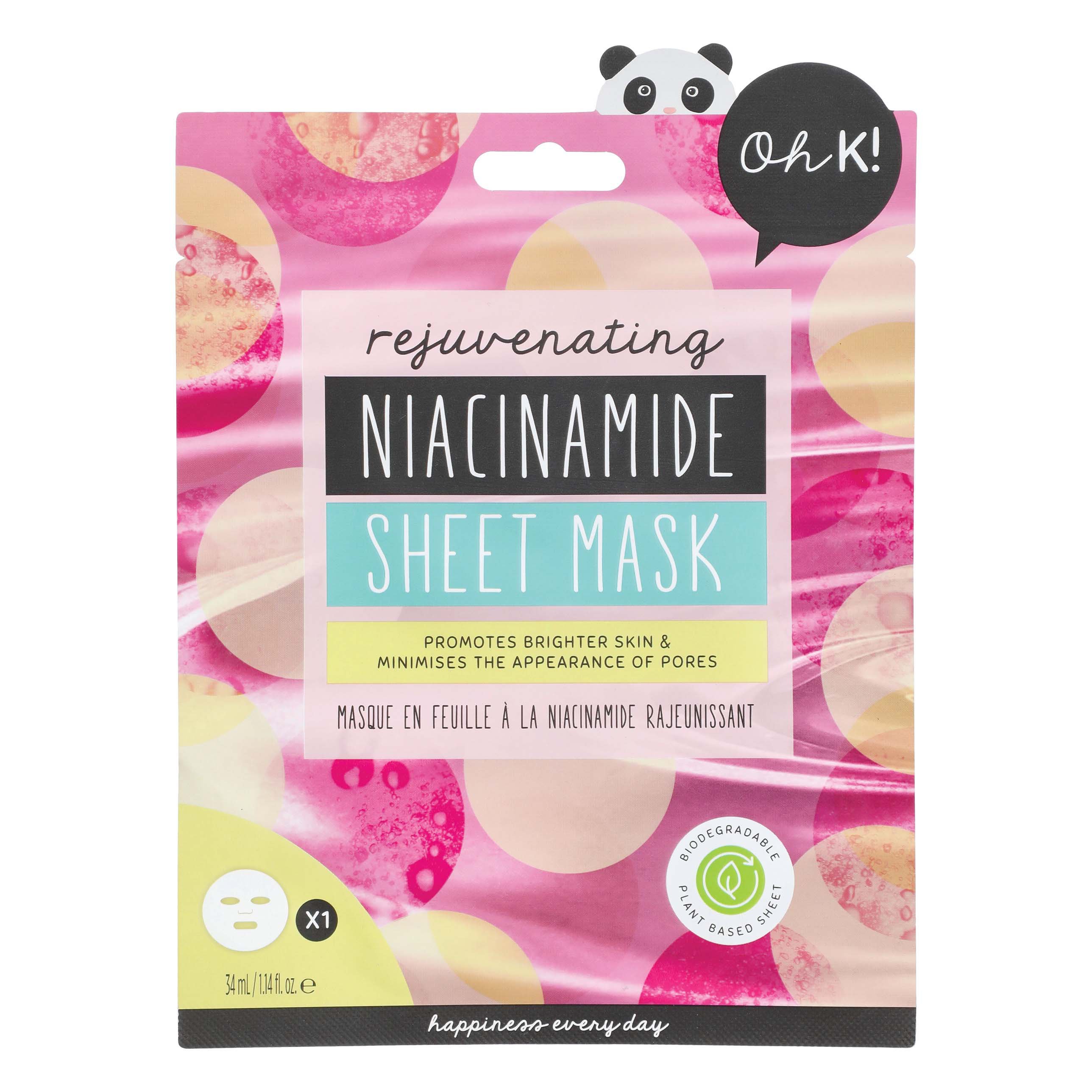 Oh K! Rejuvenating Niacinamide Sheet Mask - Shop Facial masks ...