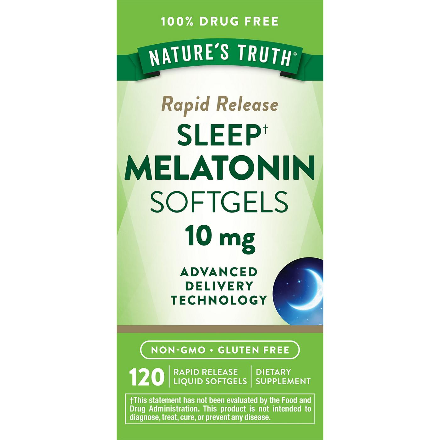 Nature's Truth Rapid Release Melatonin 10 mg Softgels - Shop Diet ...