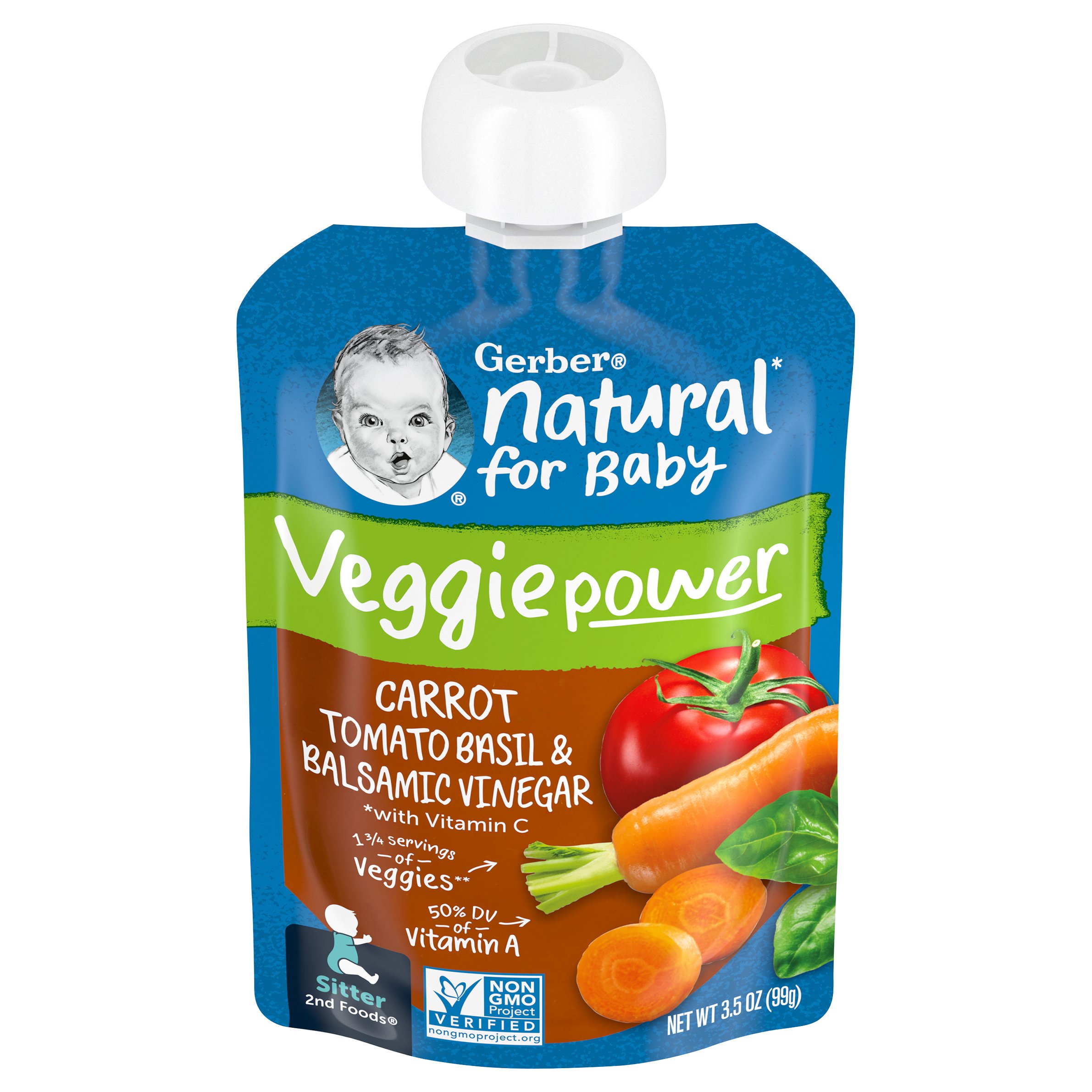 Gerber Natural for Baby Veggiepower Pouch - Carrot Tomato Basil ...