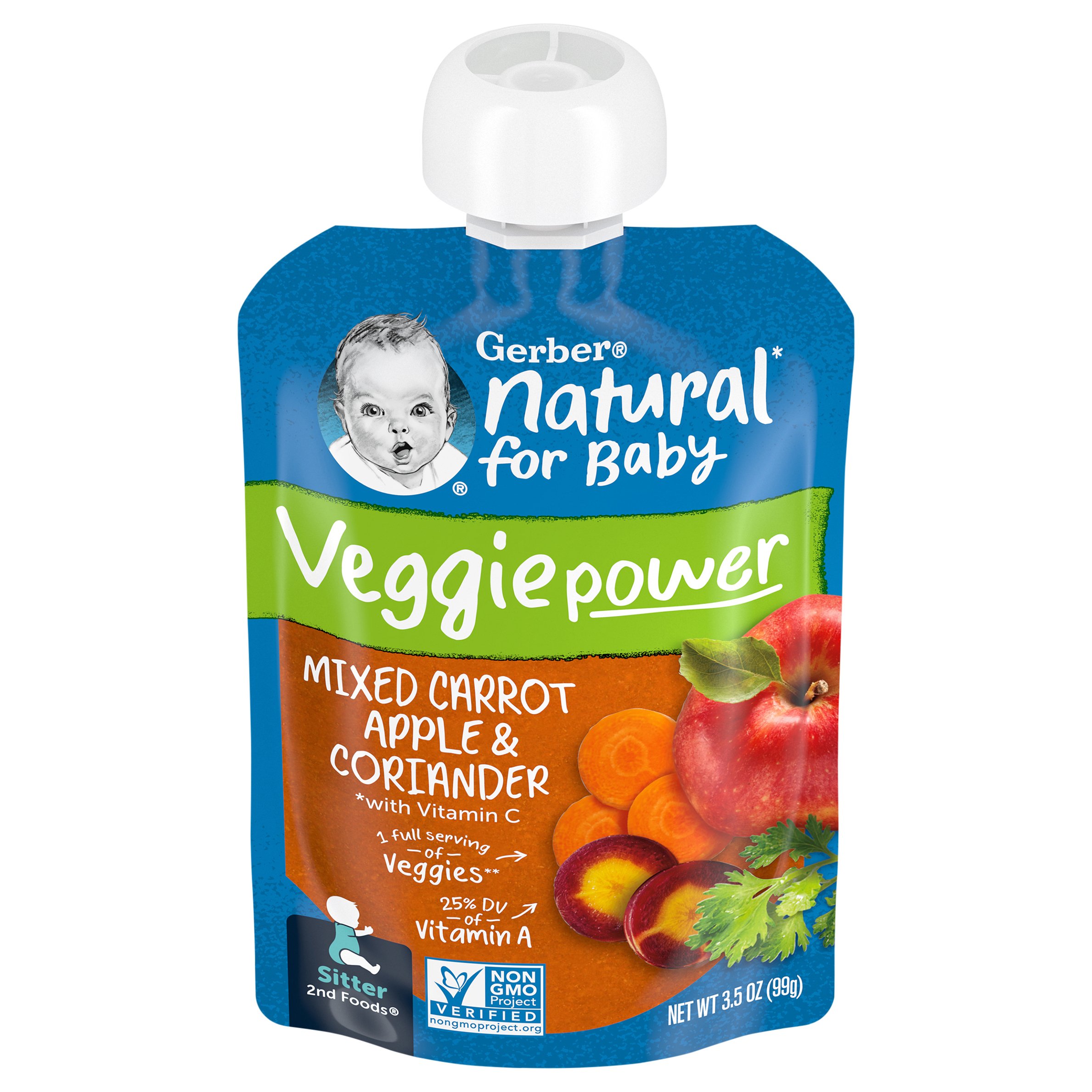 Gerber Natural for Baby Veggiepower Pouch - Mixed Carrot Apple ...