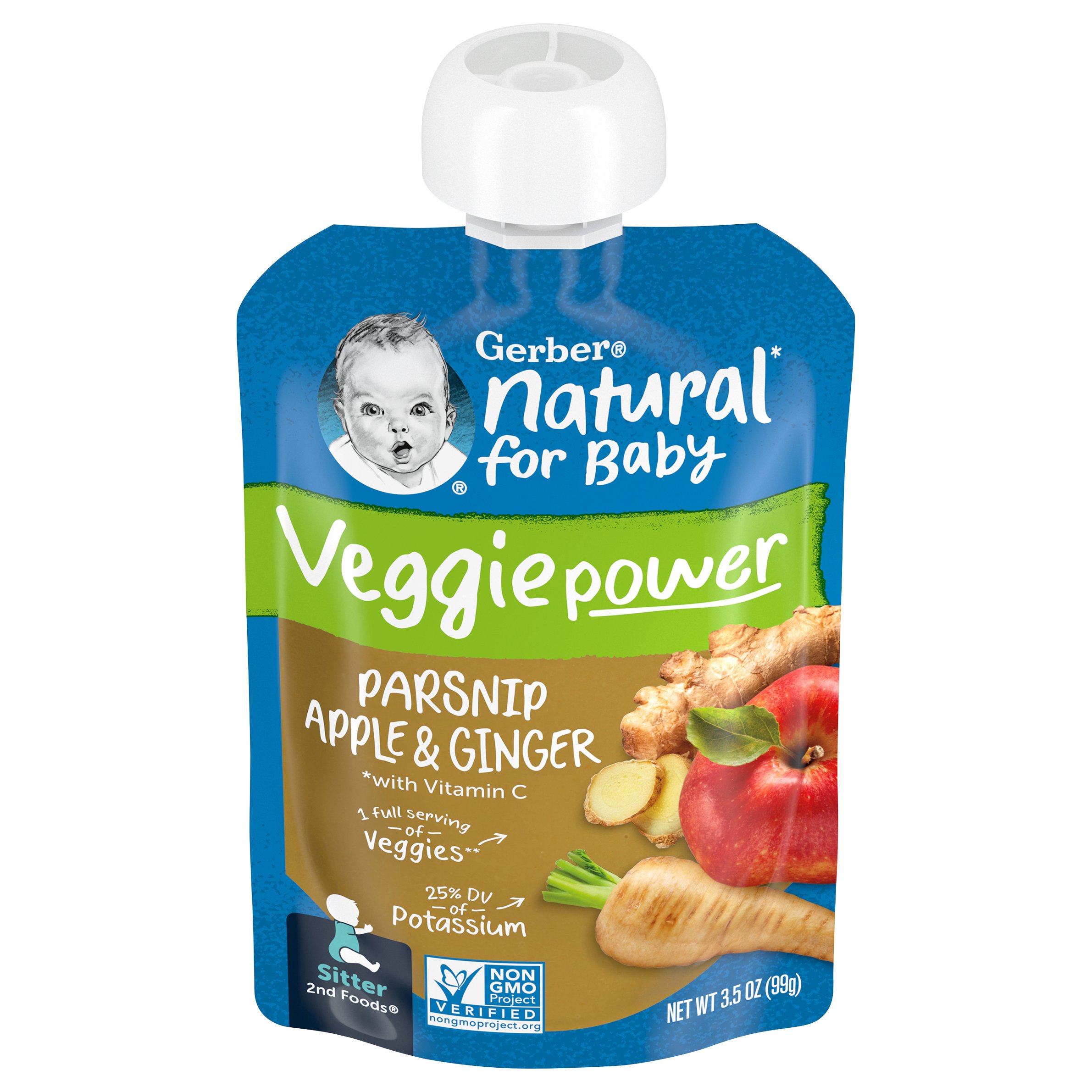 Gerber Natural for Baby Veggiepower Pouch - Parsnip Apple & Ginger ...