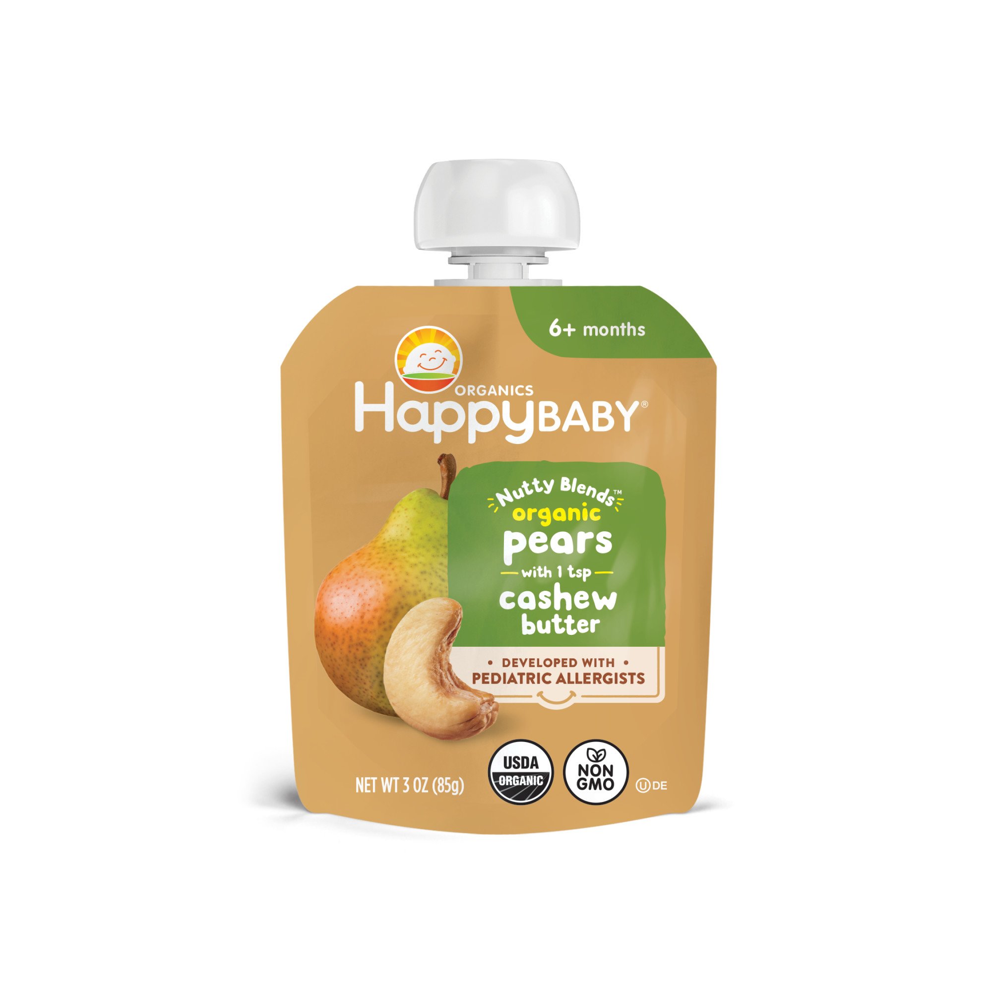Happy Baby Organics Nutty Blends Pouch - Pears with Cashew Butter ...