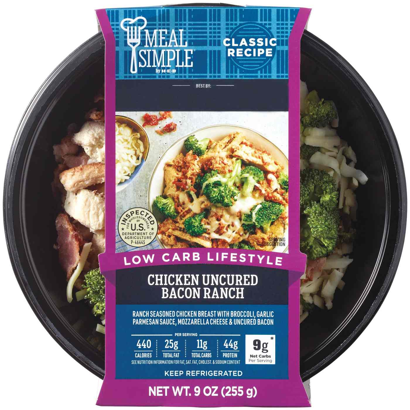 Meal Simple by H-E-B Low-Carb Lifestyle Ranch Chicken & Uncured Bacon ...