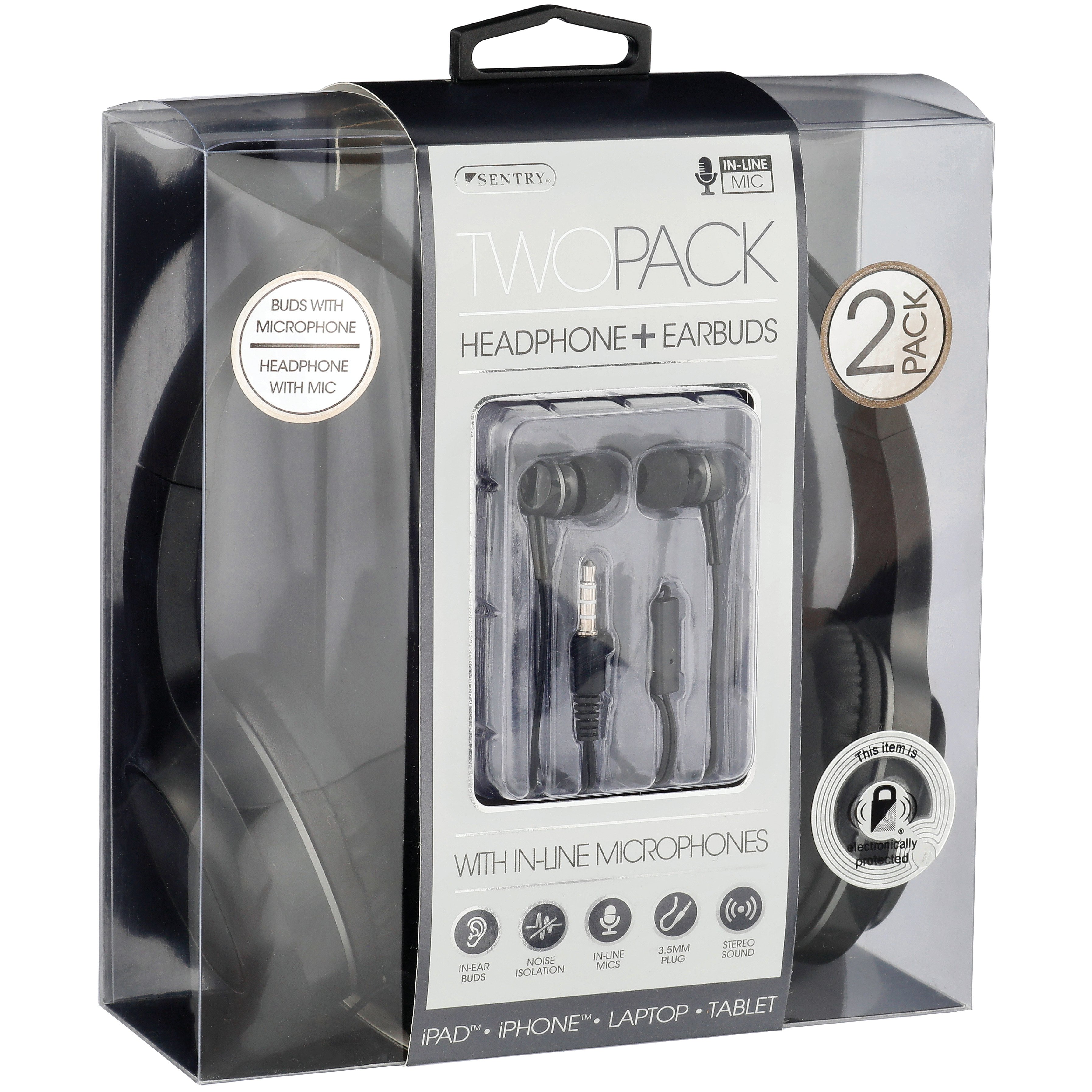 Sentry Black & Gray Headphones & Earbuds with Mic - Shop Headphones at ...