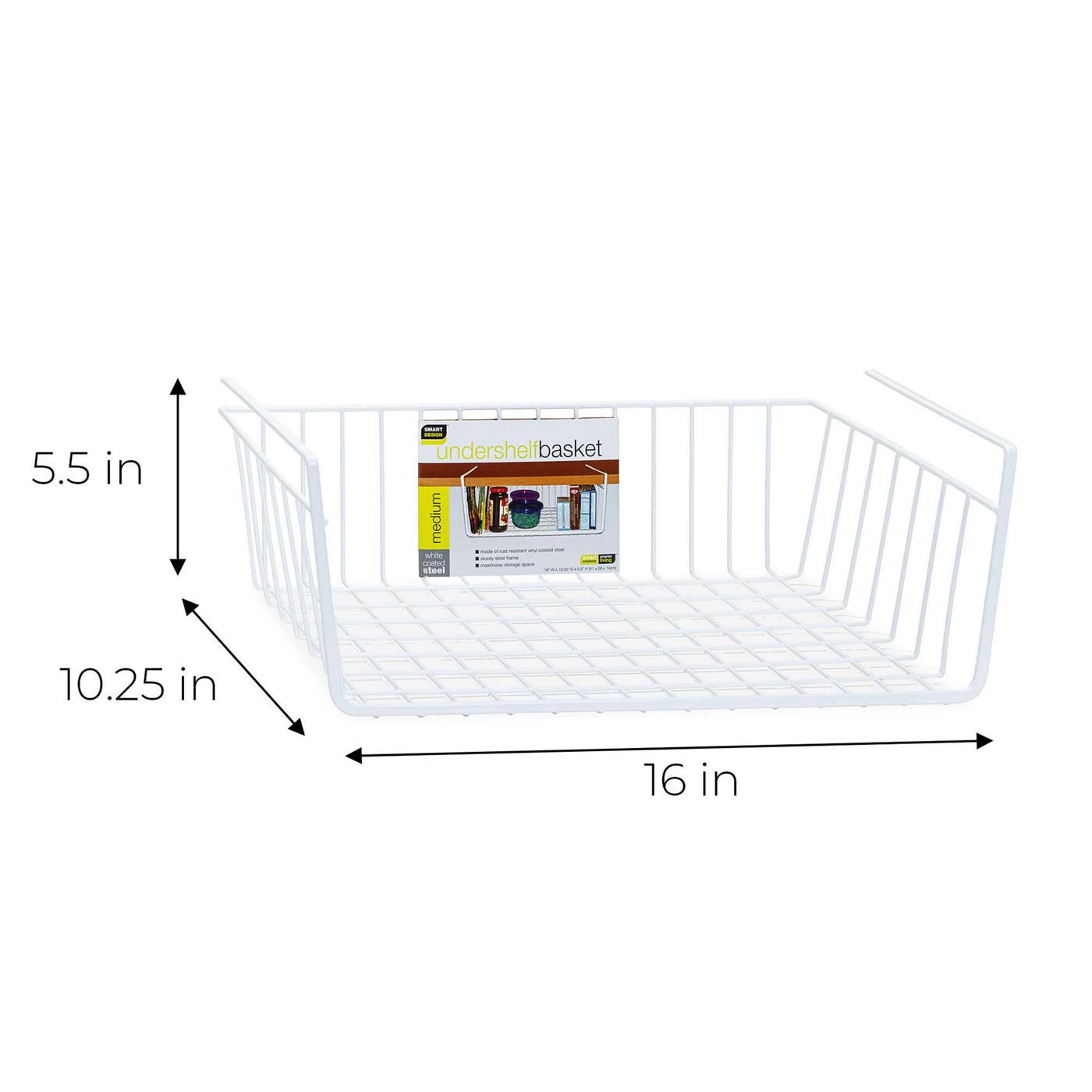Smart Design White Wire Undershelf Basket - Shop Closet & Cabinet ...
