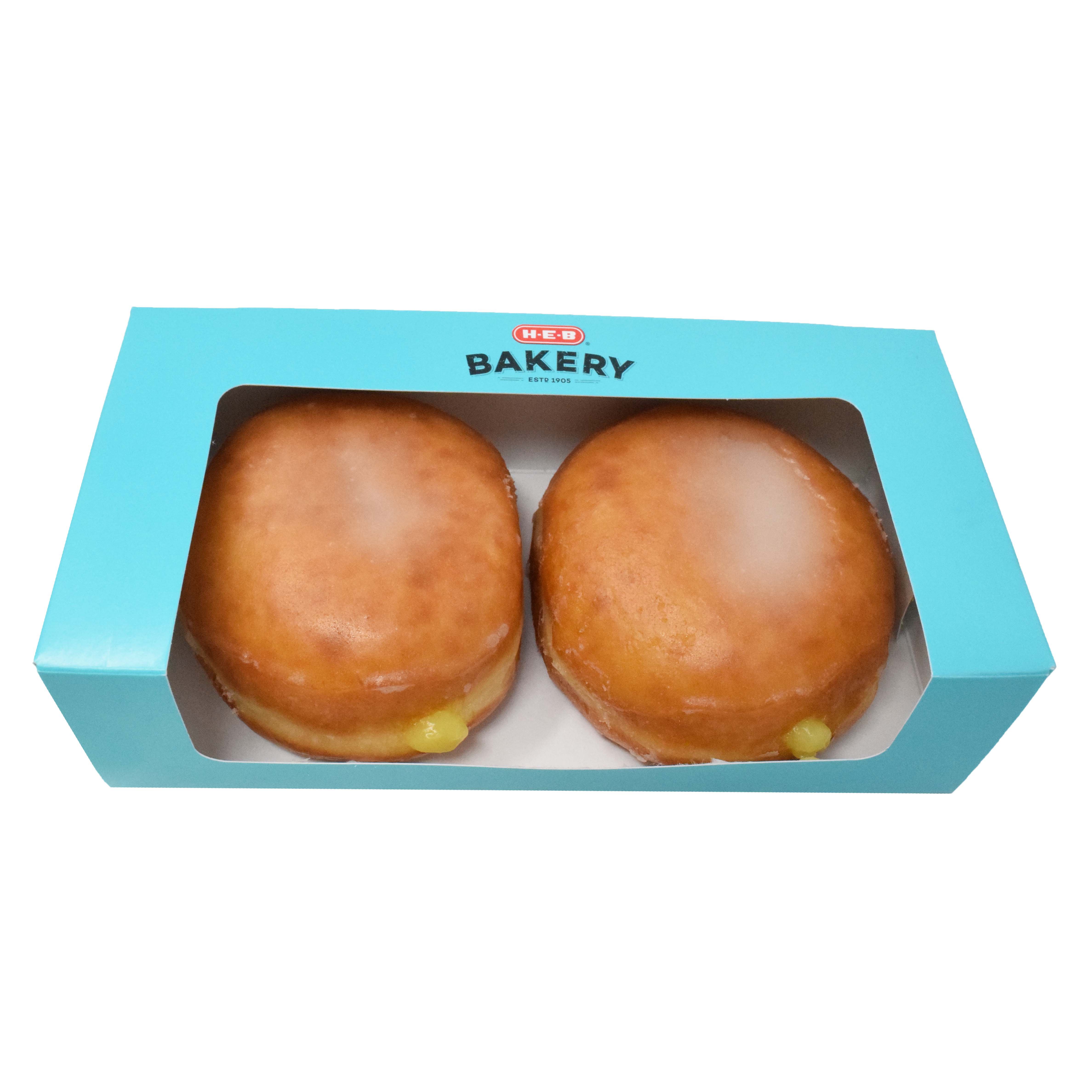 H-E-B Bakery Lemon Filled Glazed Bismark Donuts - Shop Desserts ...