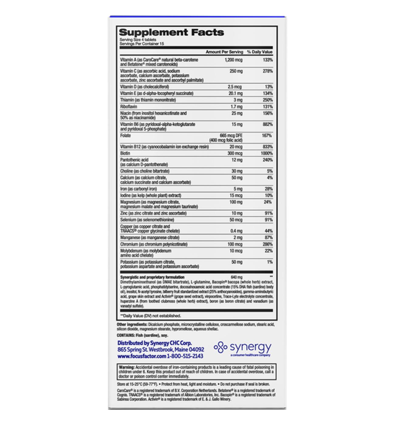 Focus Factor Brain Supplement & Complete Multivitamin - Shop Diet ...