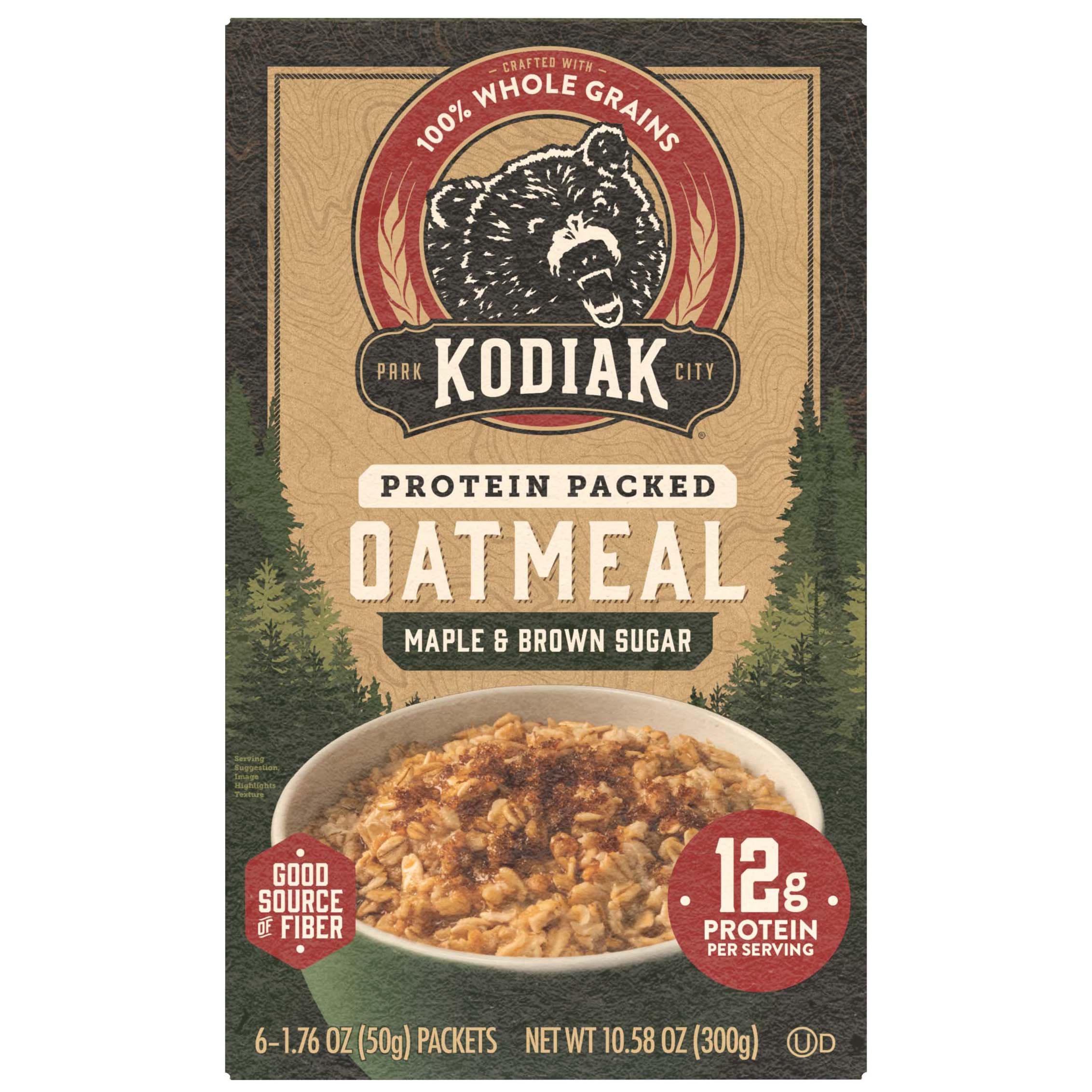 Kodiak 12g Protein Instant Oatmeal - Maple & Brown Sugar, 6 ct | Low ...