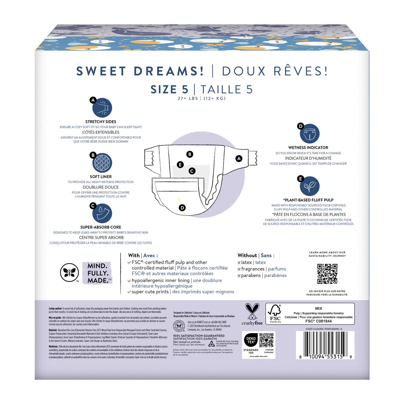 The Honest Company Overnight Sleepy Sheep Diapers - Size 5 - Shop ...