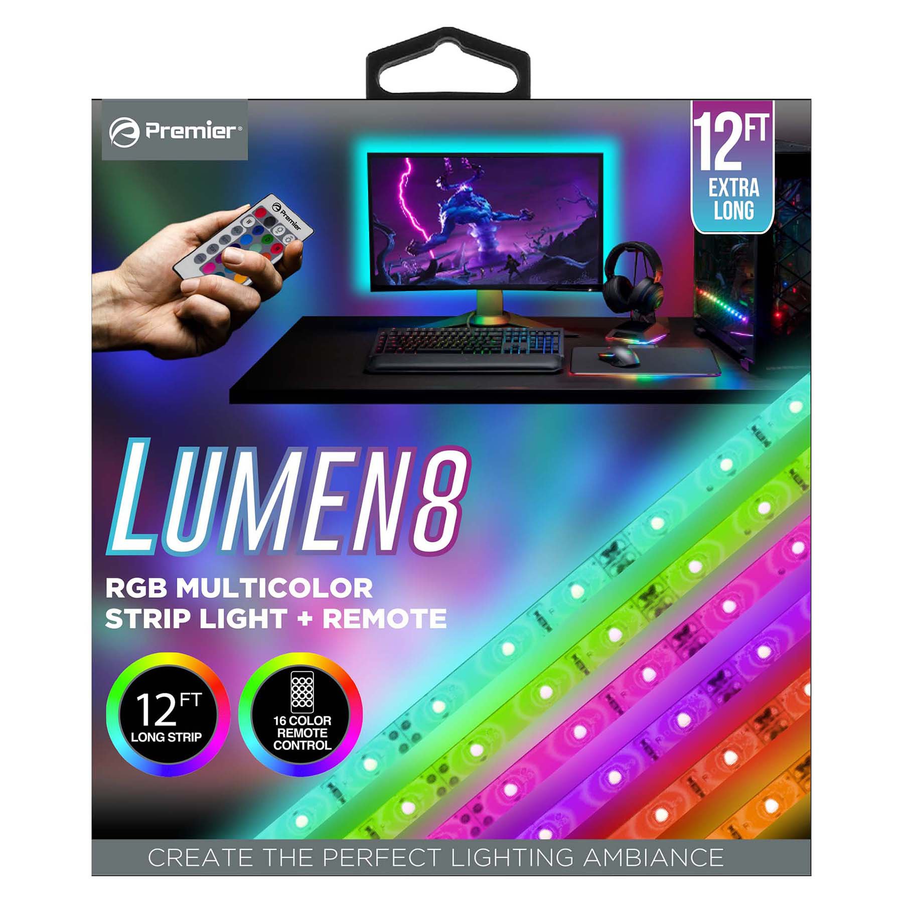 Premier Lumen8 RGB Multi-Color Strip Light + Remote - Shop Light bulbs ...