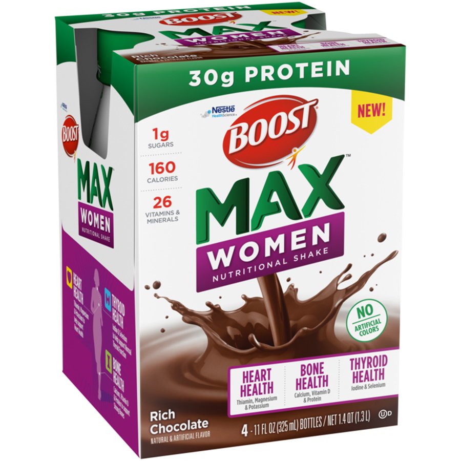 BOOST Max Women Ready to Drink Nutritional Shake Rich Chocolate 4 pk ...