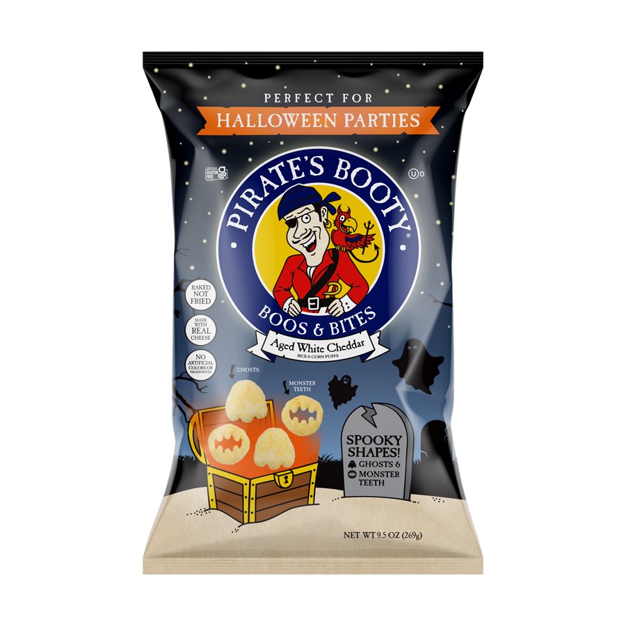 Pirate's Booty Boos & Bites Aged White Cheddar Rice and Corn Puffs ...