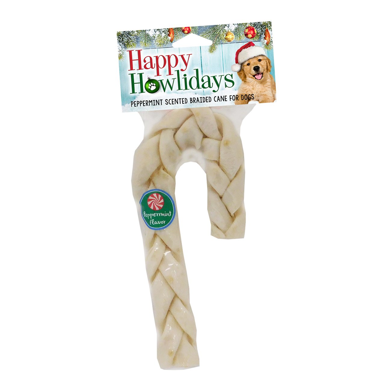 Pet Factory Holiday Peppermint-Scented Braided Cane Dog Treat - Shop ...
