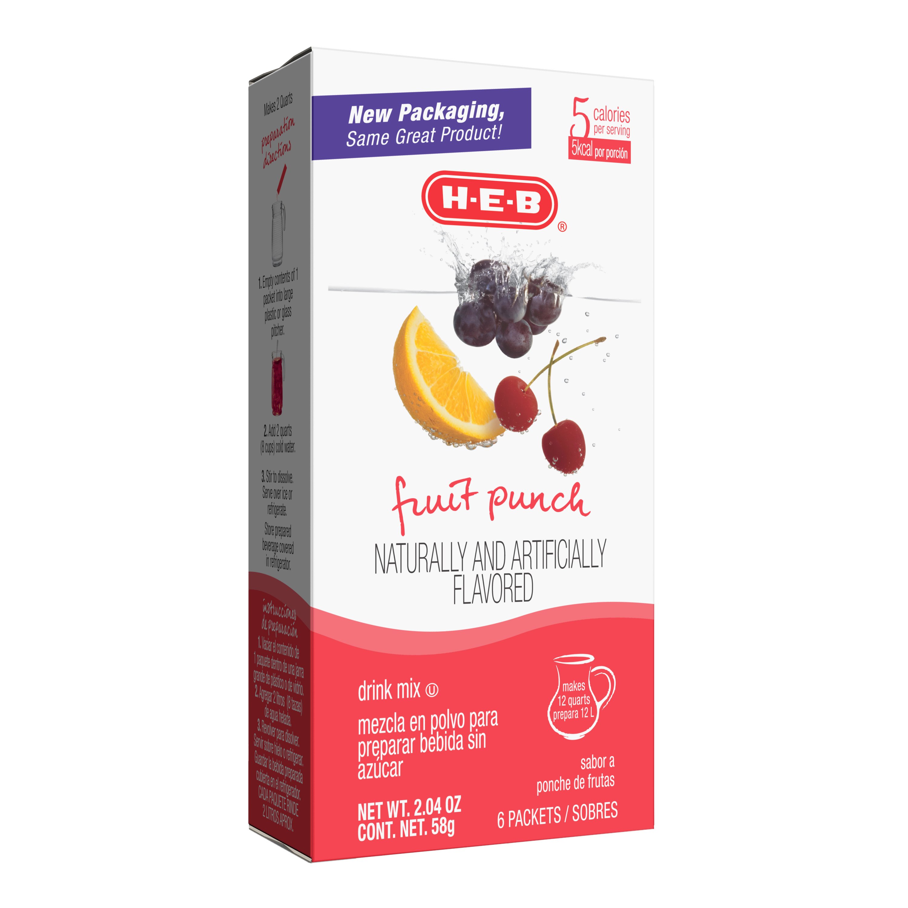 H-E-B Drink Mix Packets - Fruit Punch - Shop Mixes & flavor enhancers ...