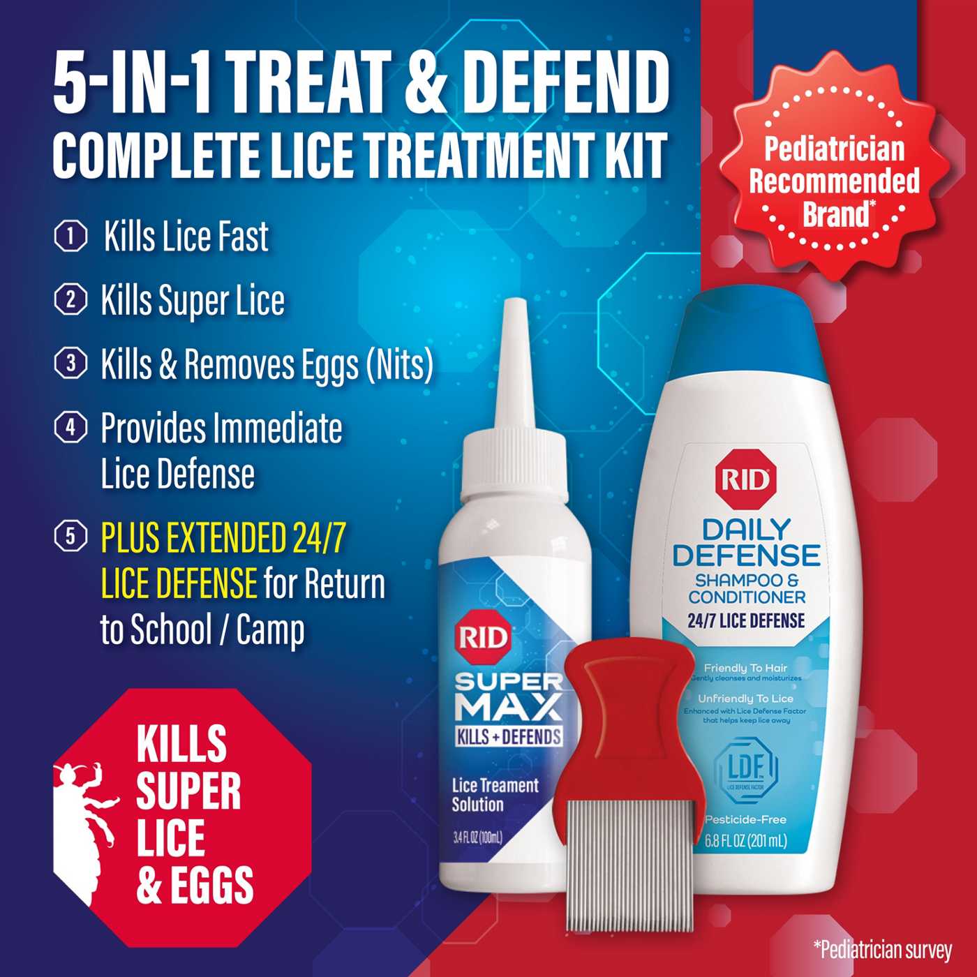 RID Super Max 5-in-1 Complete Lice Elimination Treatment Kit - Shop ...